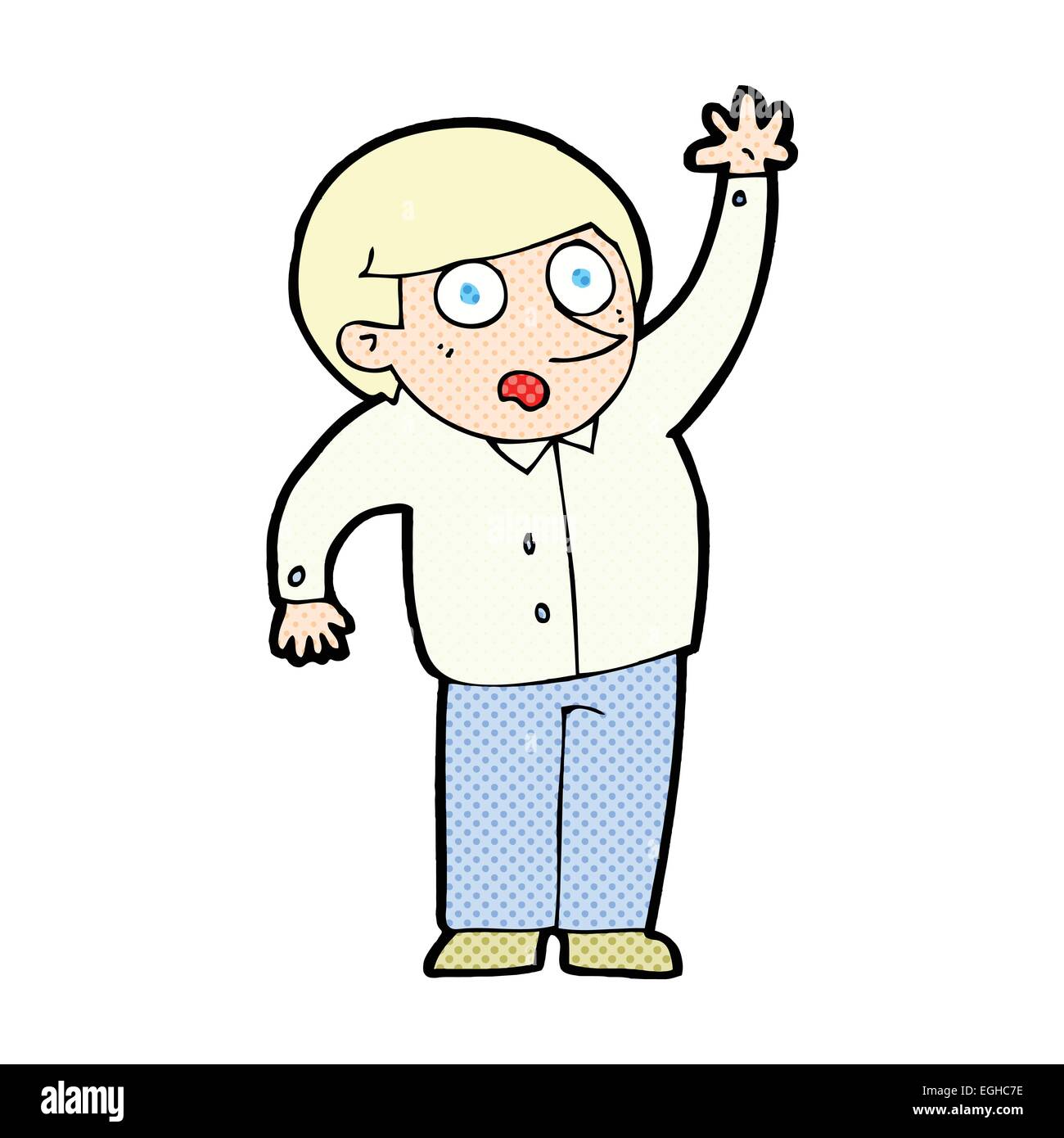 retro comic book style cartoon man asking question Stock Vector Image ...