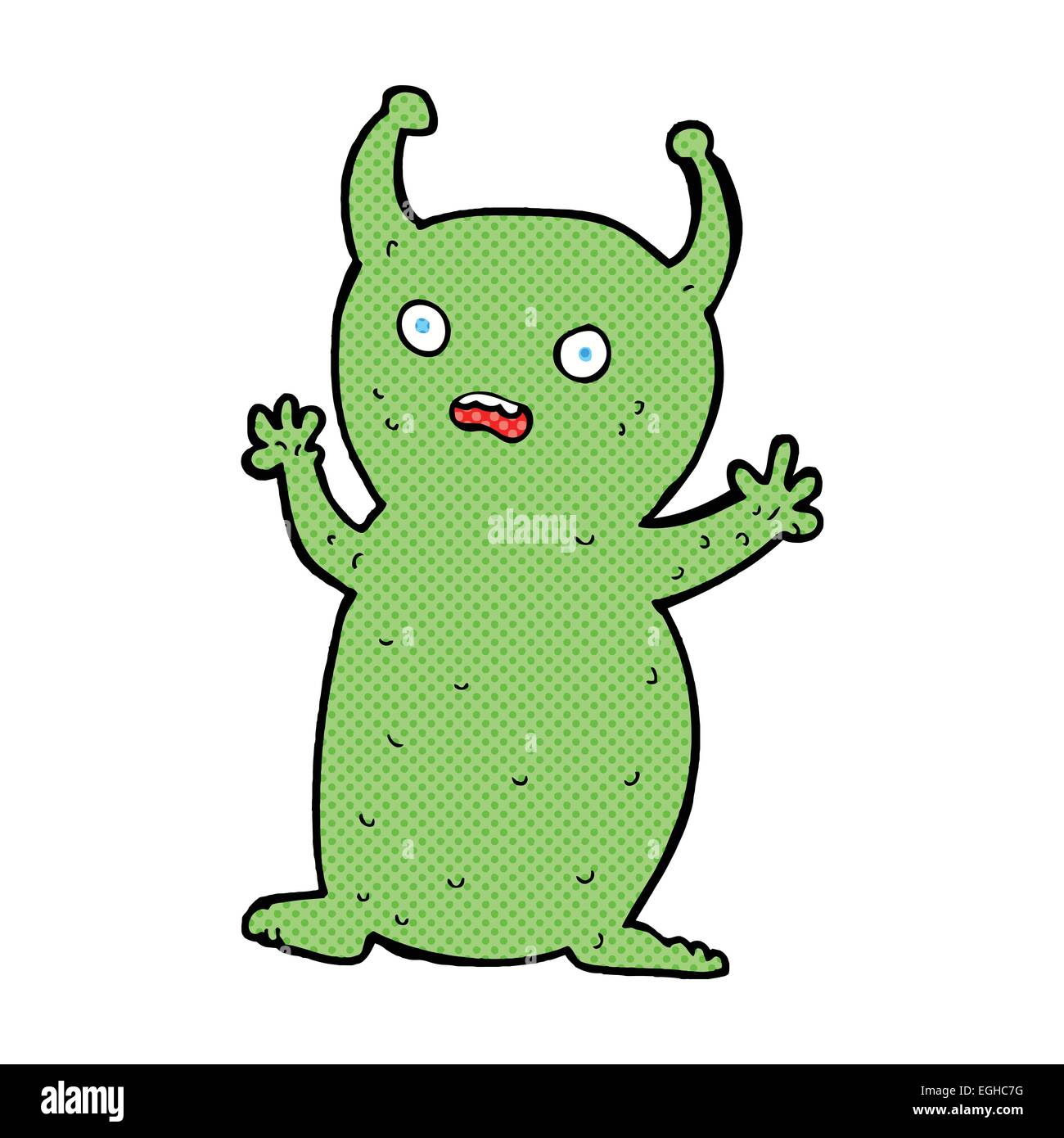 retro comic book style cartoon funny little alien Stock Vector Image ...