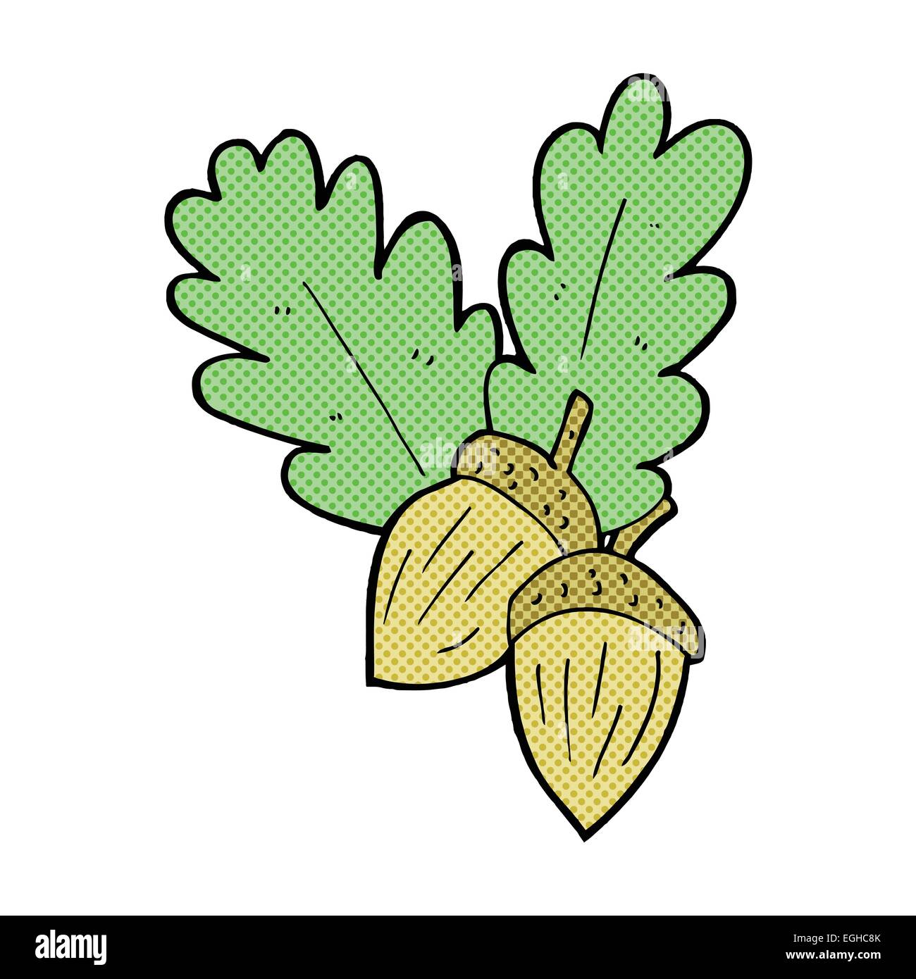 retro comic book style cartoon acorns Stock Vector Image & Art - Alamy