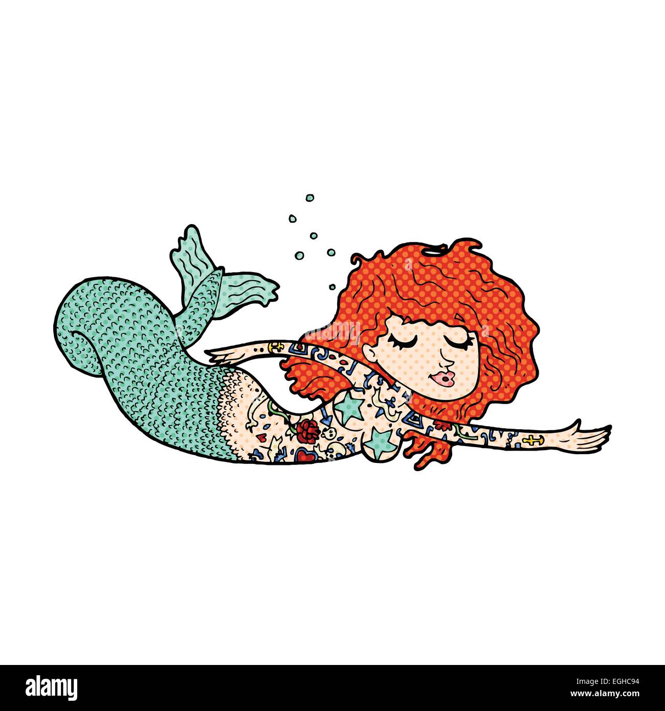 Mermaid tattoos Stock Vector Images - Alamy