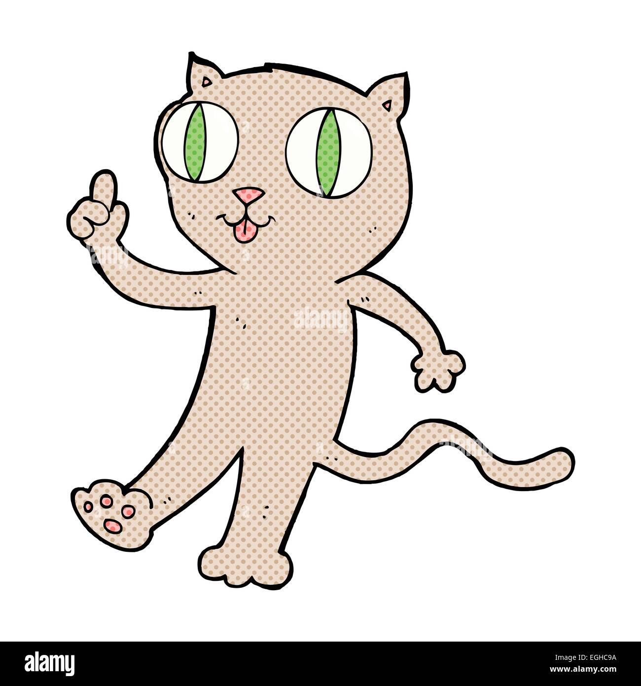 retro comic book style cartoon cat with idea Stock Vector Image & Art ...