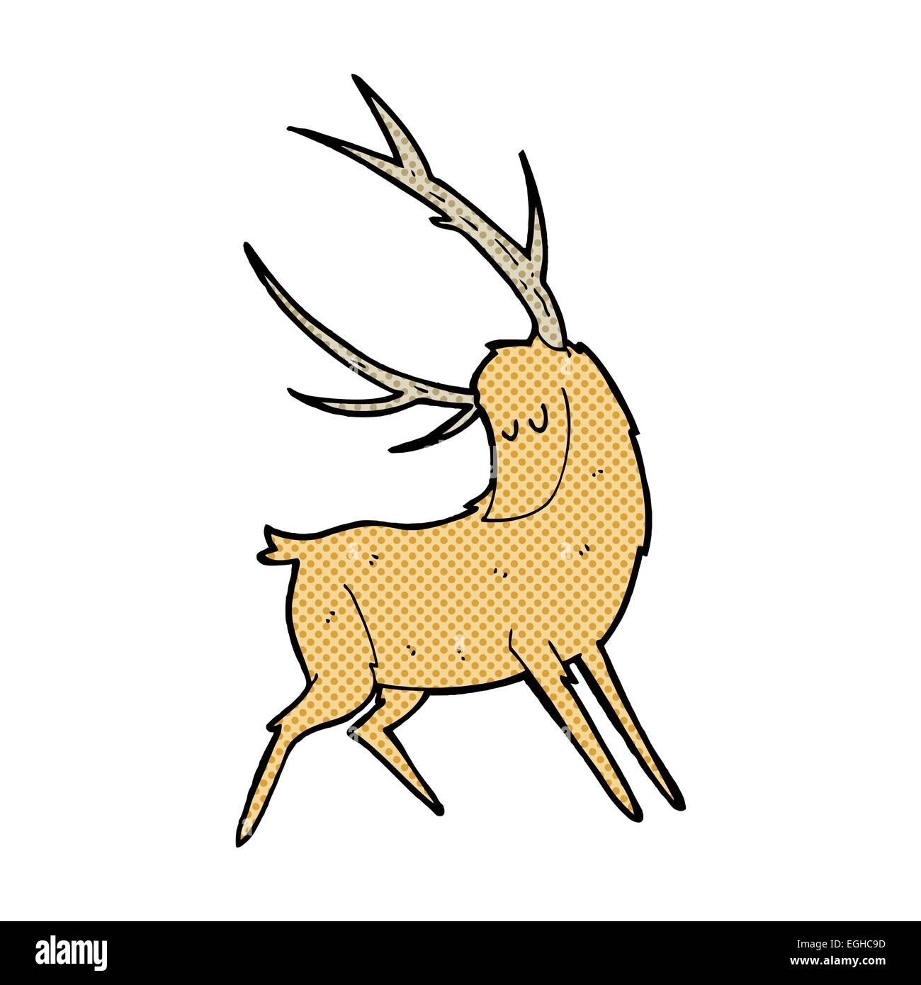 retro comic book style cartoon stag Stock Vector Image & Art - Alamy