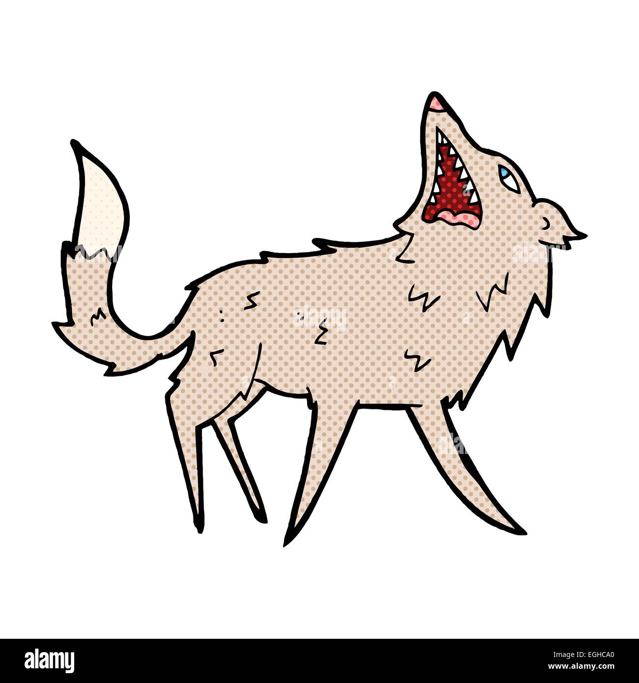 retro comic book style cartoon snapping wolf Stock Vector Image & Art ...