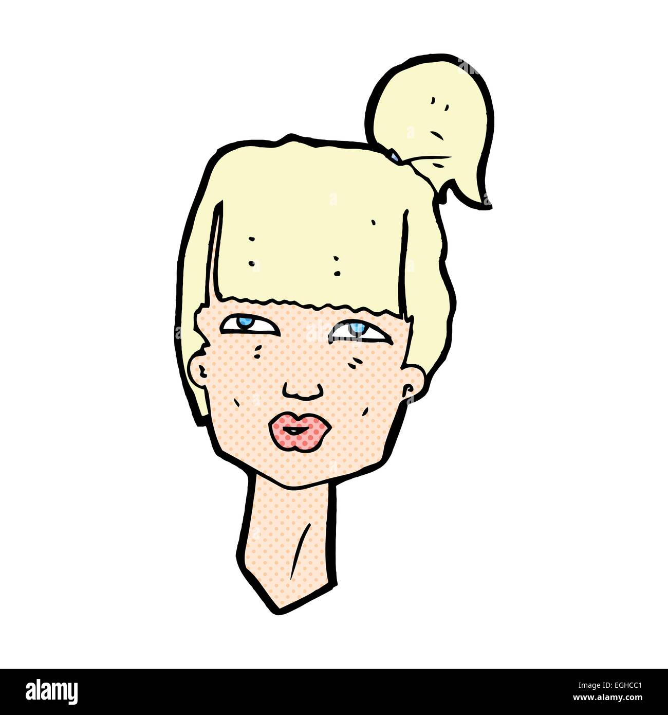 retro comic book style cartoon female head Stock Vector Image & Art - Alamy