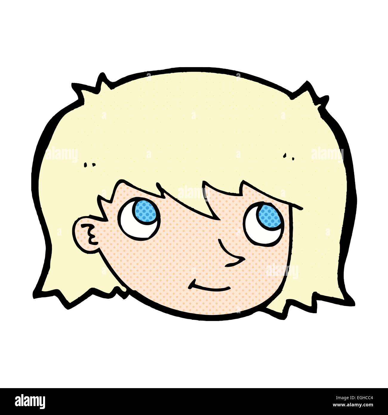 retro comic book style cartoon female face Stock Vector Image & Art - Alamy