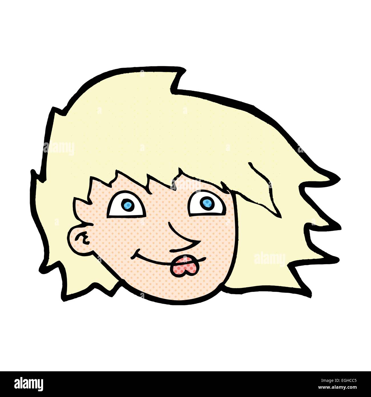 retro comic book style cartoon female face Stock Vector Image & Art - Alamy