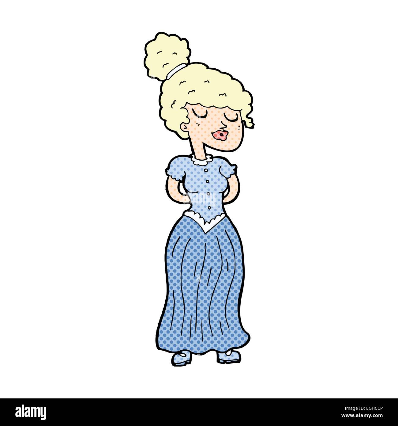 retro comic book style cartoon pretty victorian woman Stock Vector ...