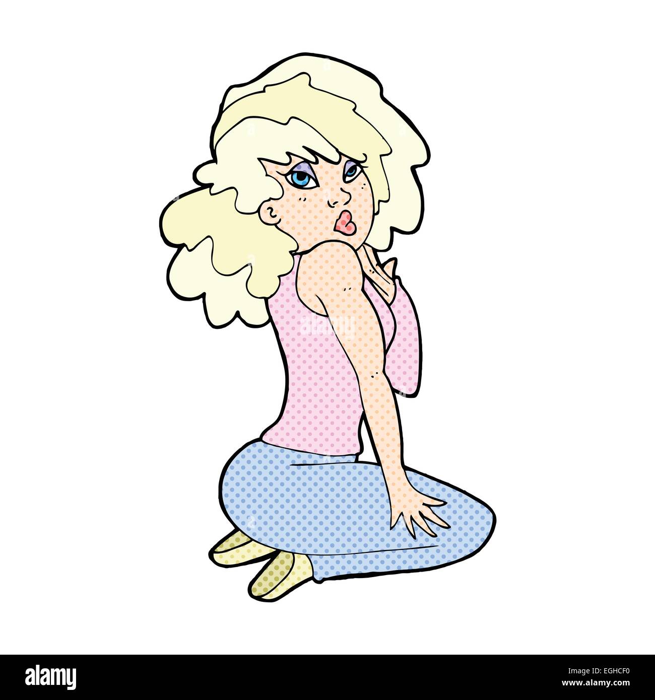 retro comic book style cartoon woman posing Stock Vector Image & Art ...