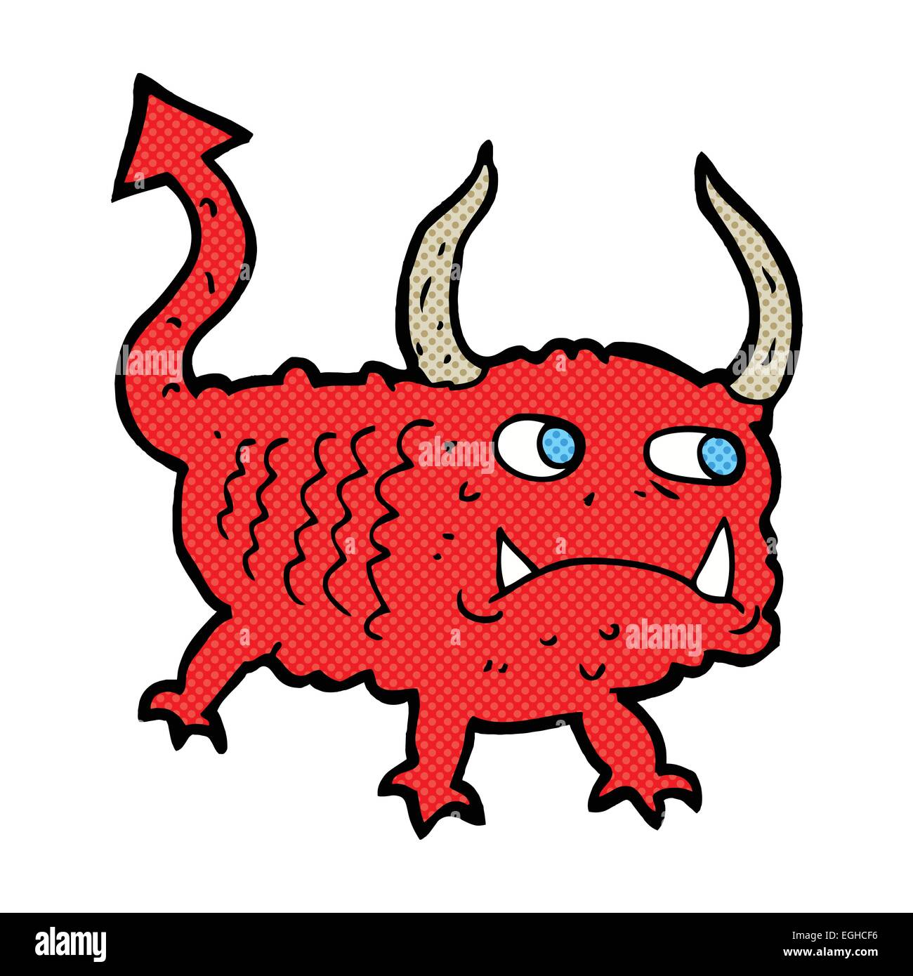 retro comic book style cartoon little demon Stock Vector Image & Art ...