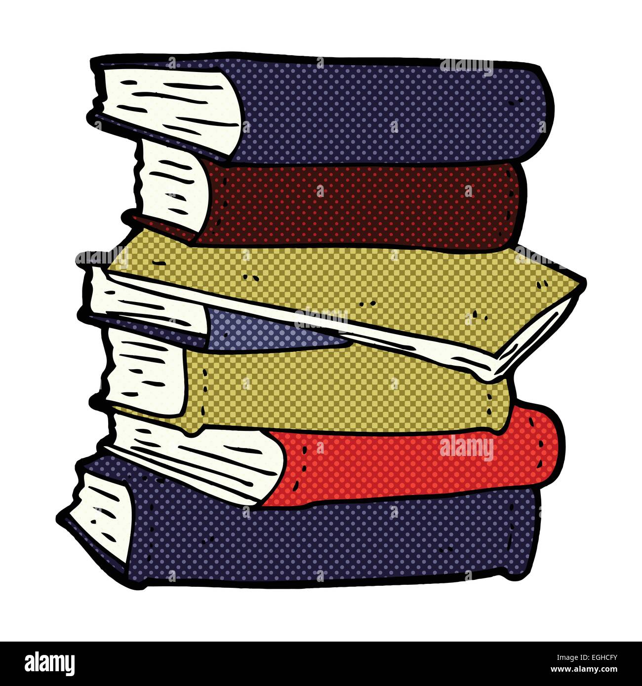 retro comic book style cartoon pile of books Stock Vector Image & Art ...