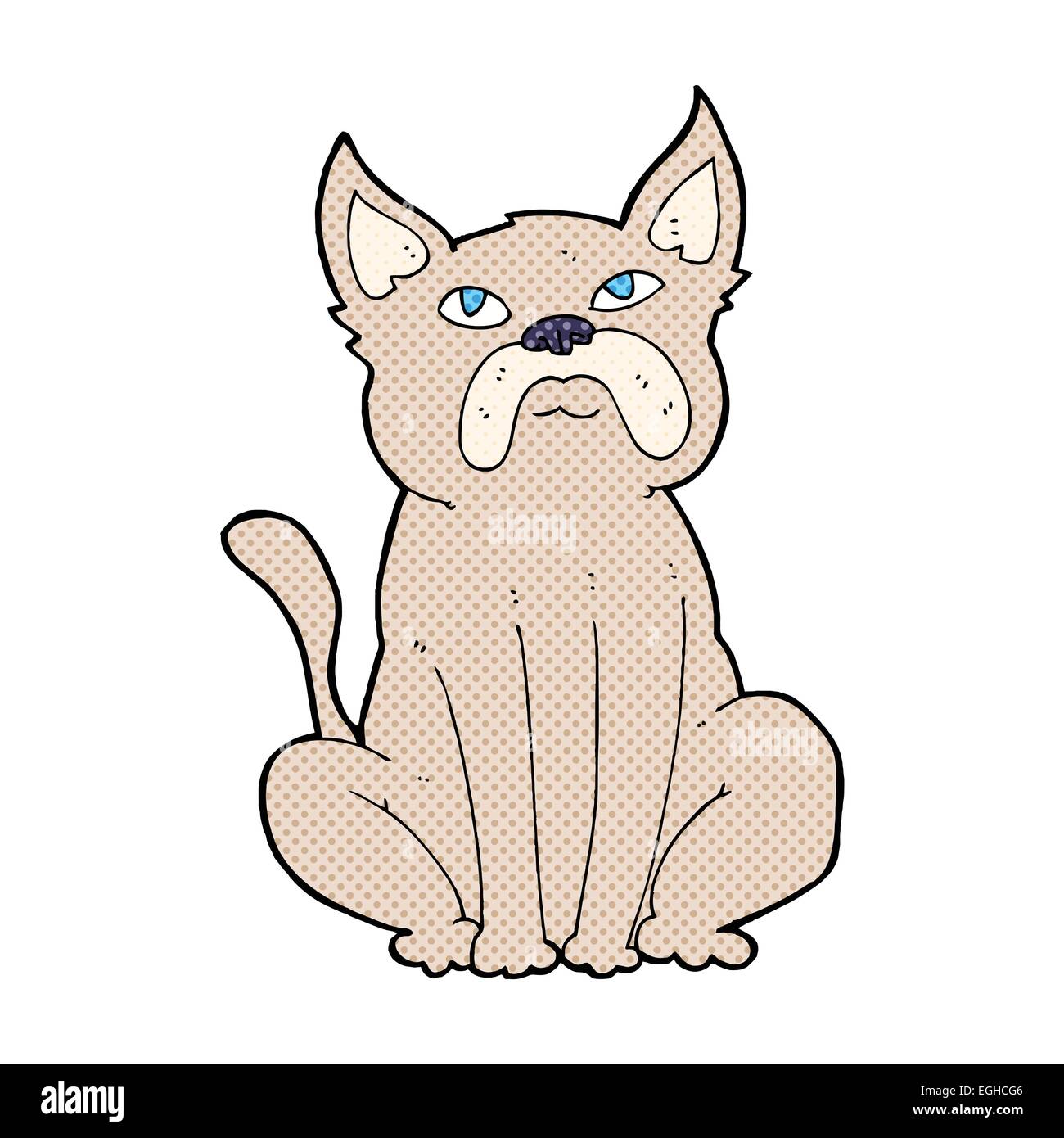 retro comic book style cartoon grumpy little dog Stock Vector Image ...