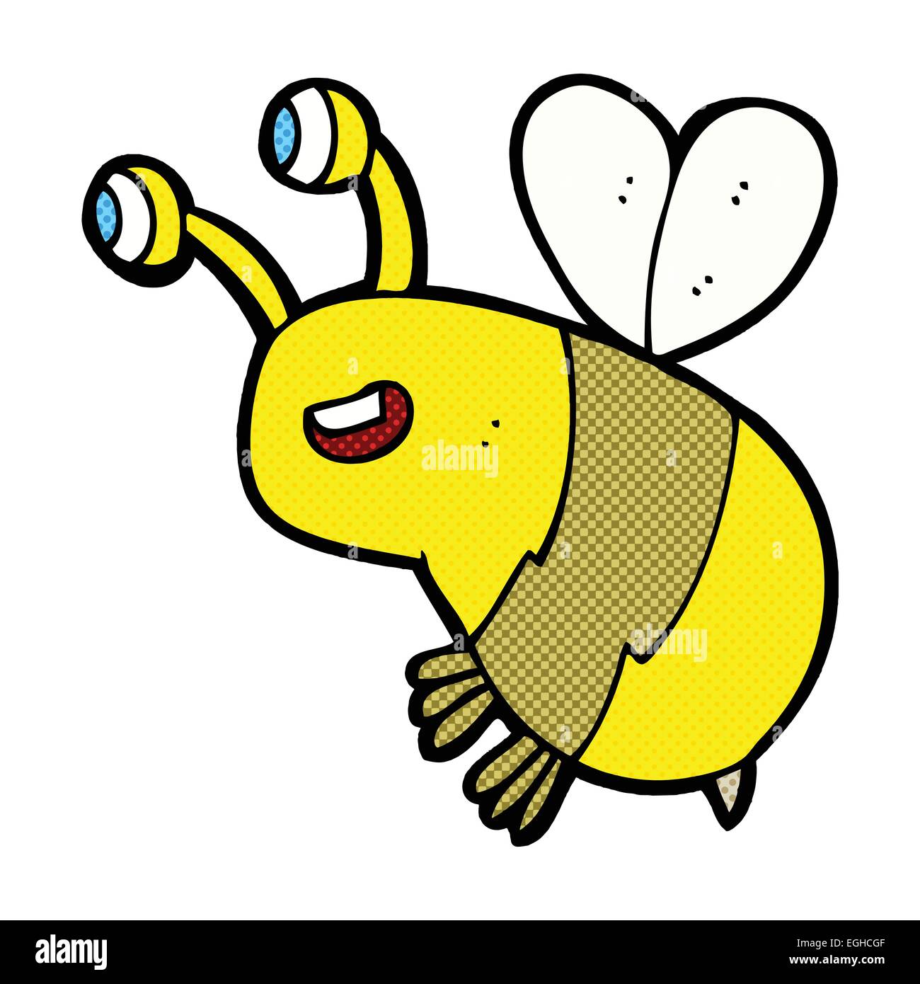 retro comic book style cartoon happy bee Stock Vector Image & Art - Alamy