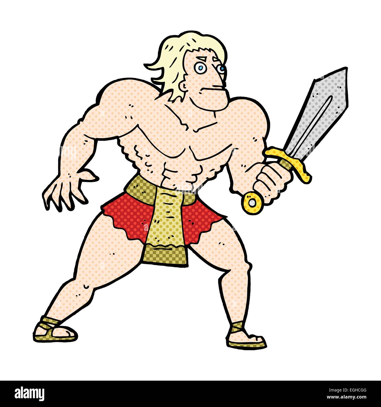 retro comic book style cartoon fantasy hero man Stock Vector Image ...
