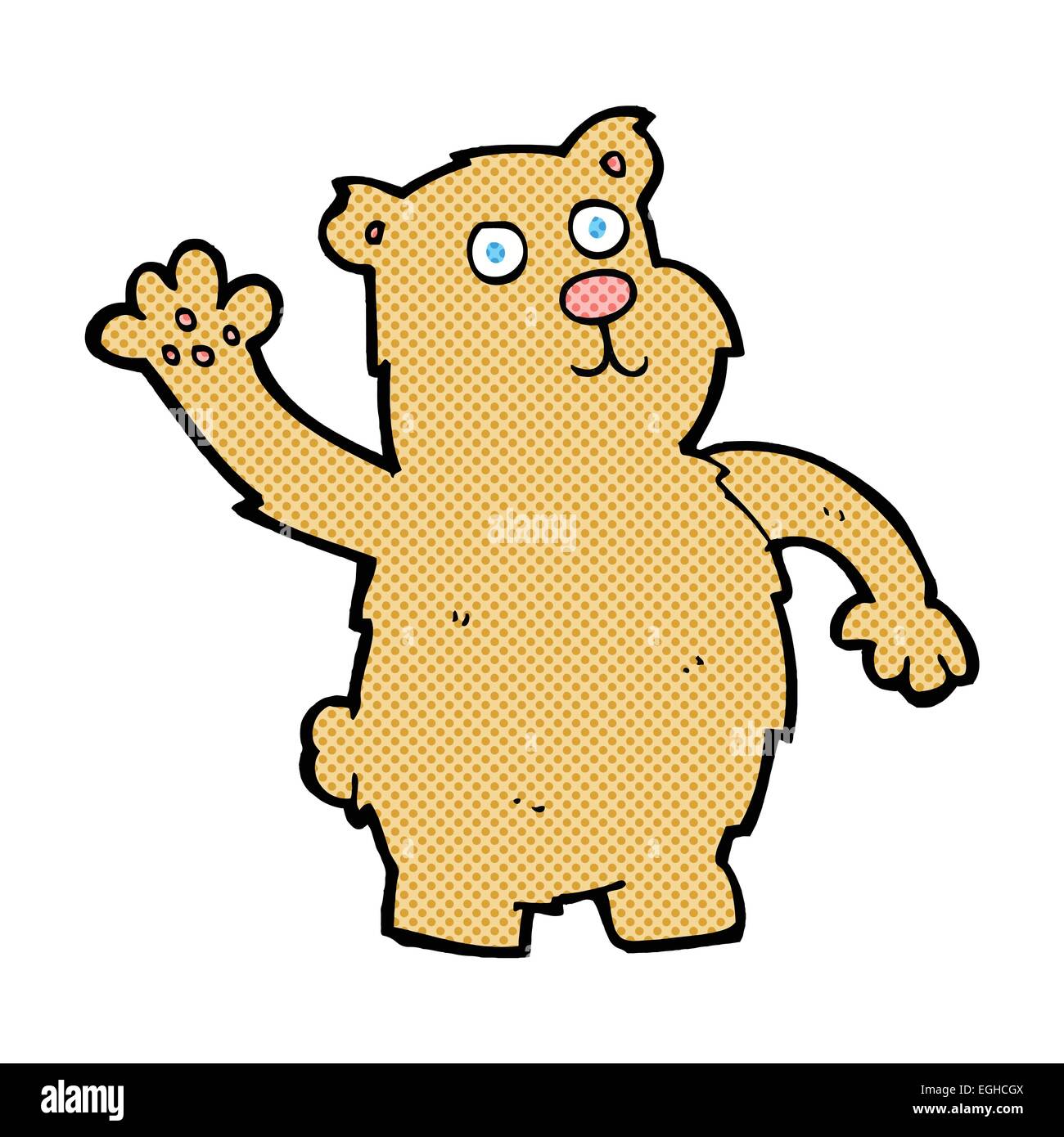 retro comic book style cartoon waving bear Stock Vector Image & Art - Alamy