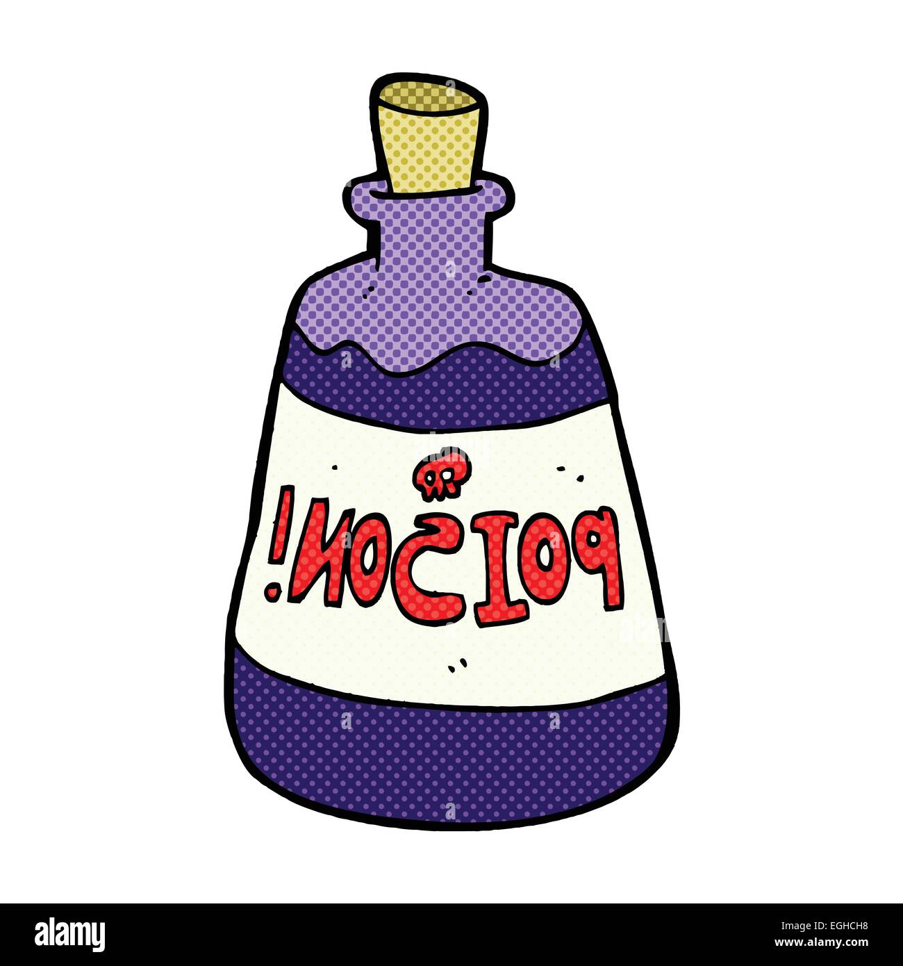 retro comic book style cartoon bottle of poison Stock Vector Image ...