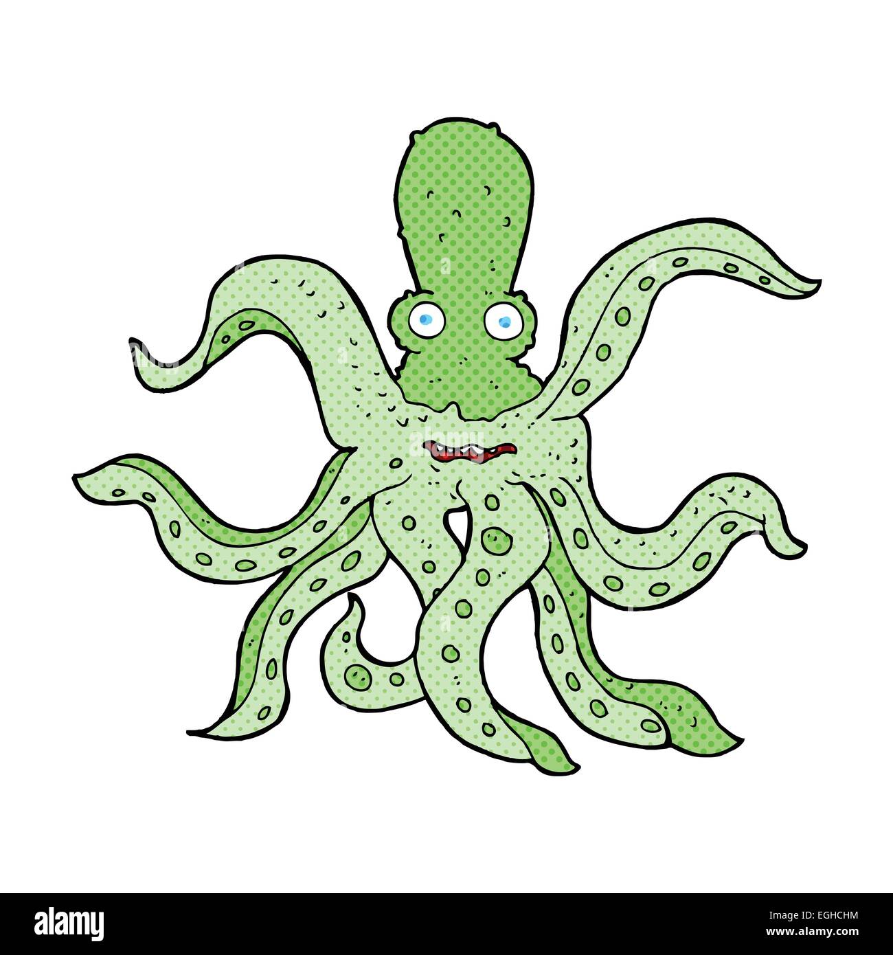 retro comic book style cartoon giant octopus Stock Vector Image & Art ...