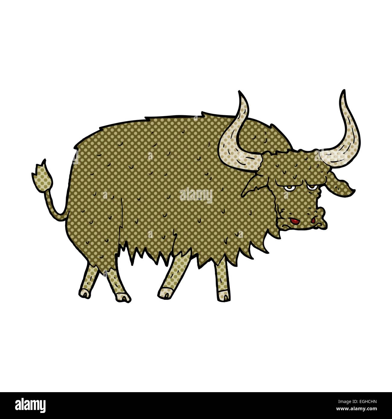 retro comic book style cartoon annoyed hairy cow Stock Vector Image ...