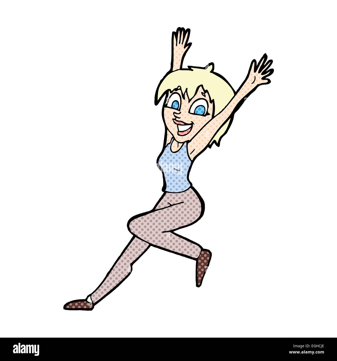 retro comic book style cartoon excited woman Stock Vector Image & Art ...