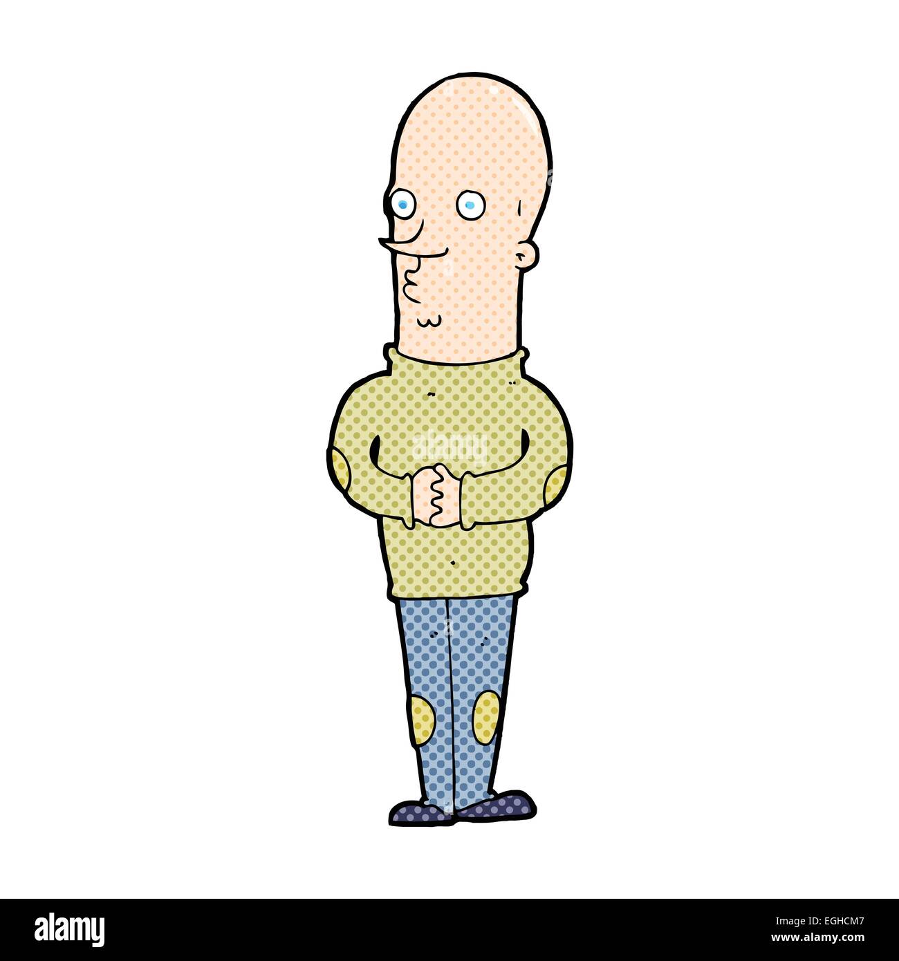 retro comic book style cartoon funny bald man Stock Vector Image & Art ...