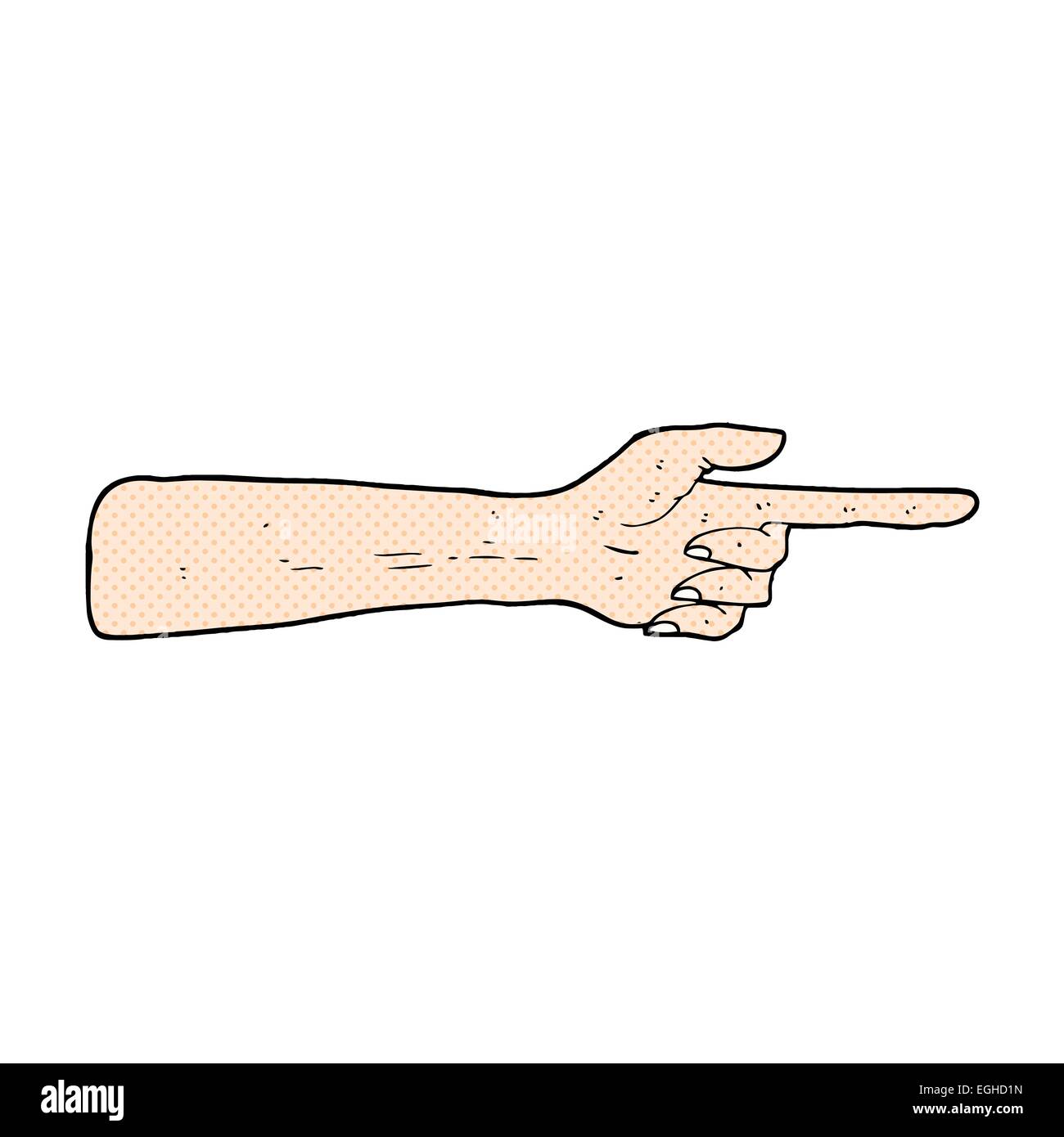 pointing hand retro comic book style cartoon Stock Vector Image & Art ...