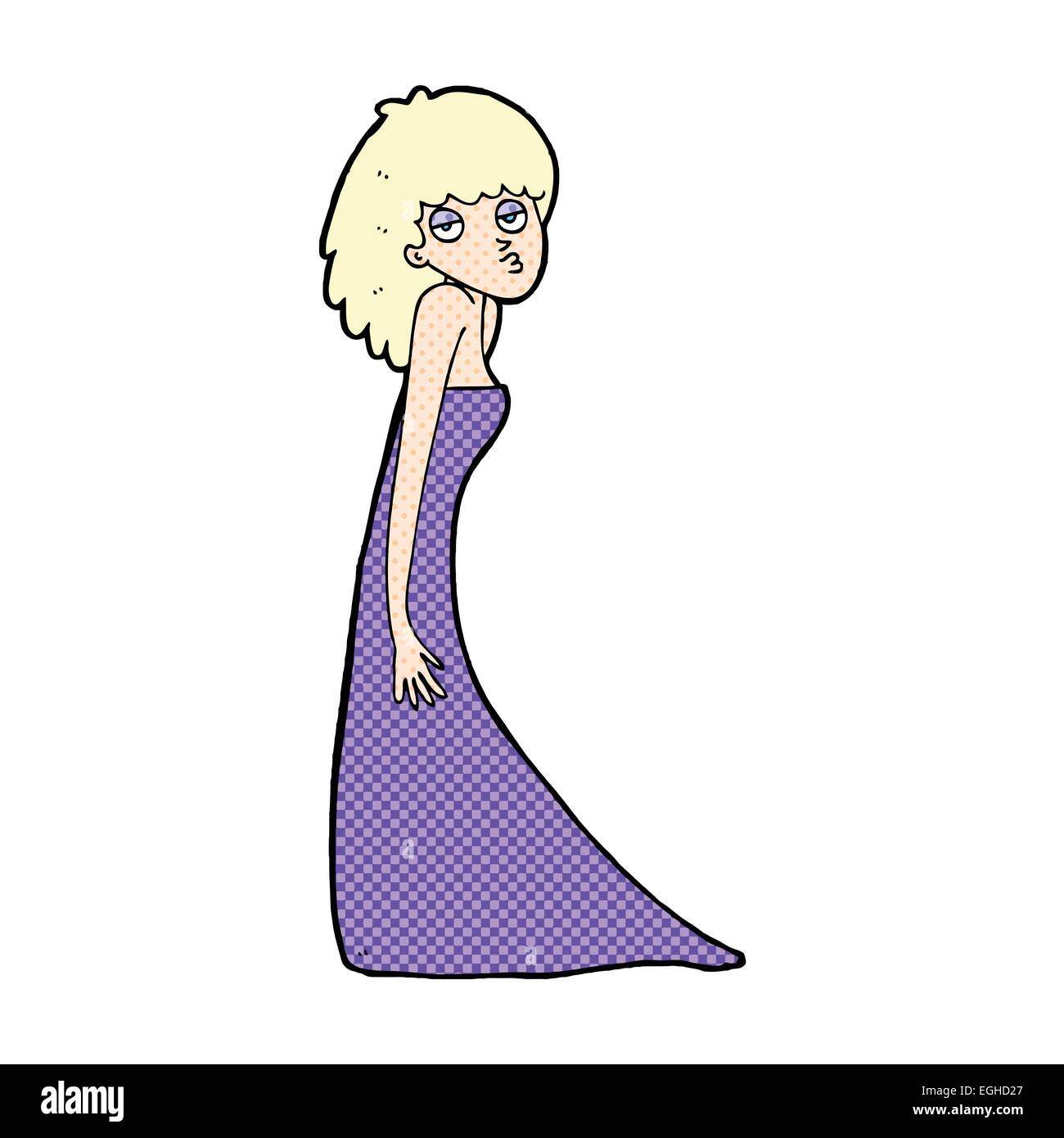 retro comic book style cartoon woman pulling photo face Stock Vector ...