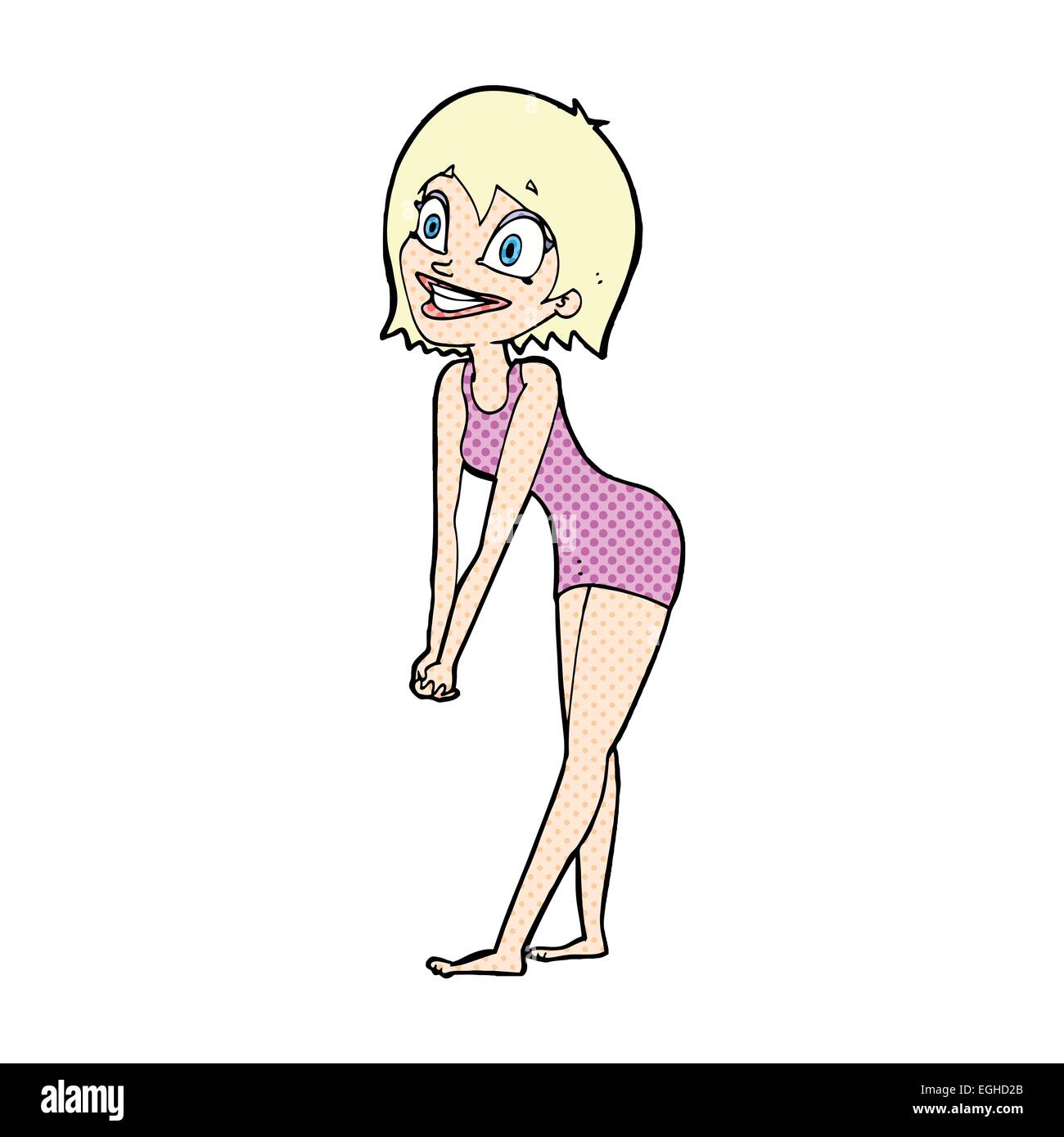 retro comic book style cartoon excited woman Stock Vector Image & Art ...