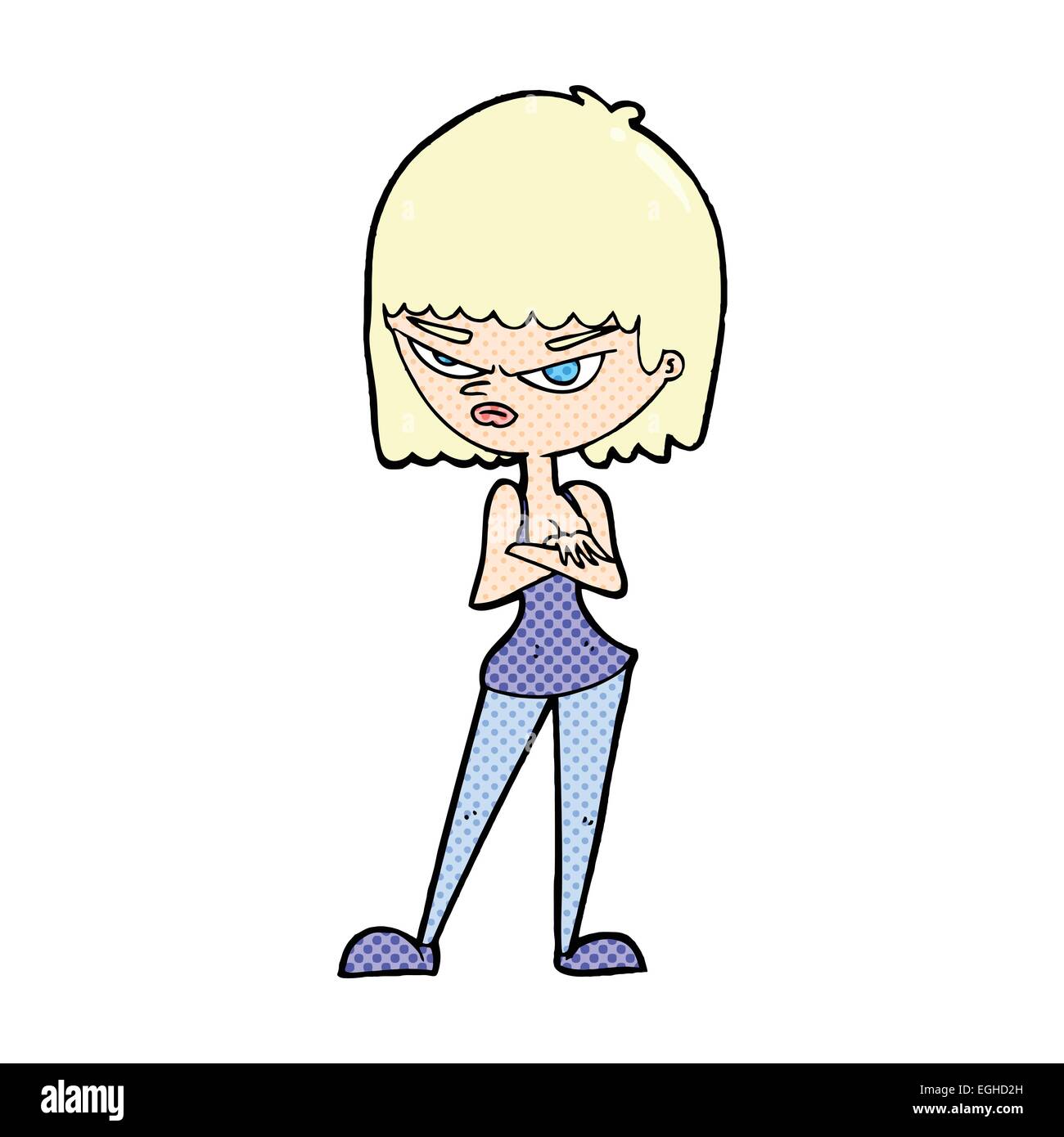 retro comic book style cartoon angry woman Stock Vector Image & Art - Alamy