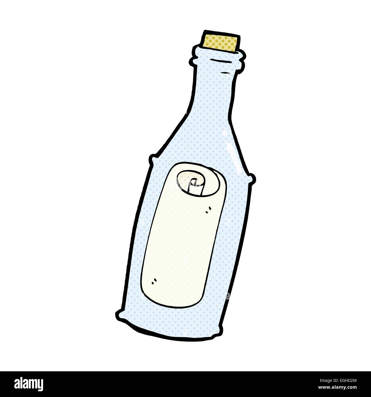 retro comic book style cartoon message in bottle Stock Vector Image ...