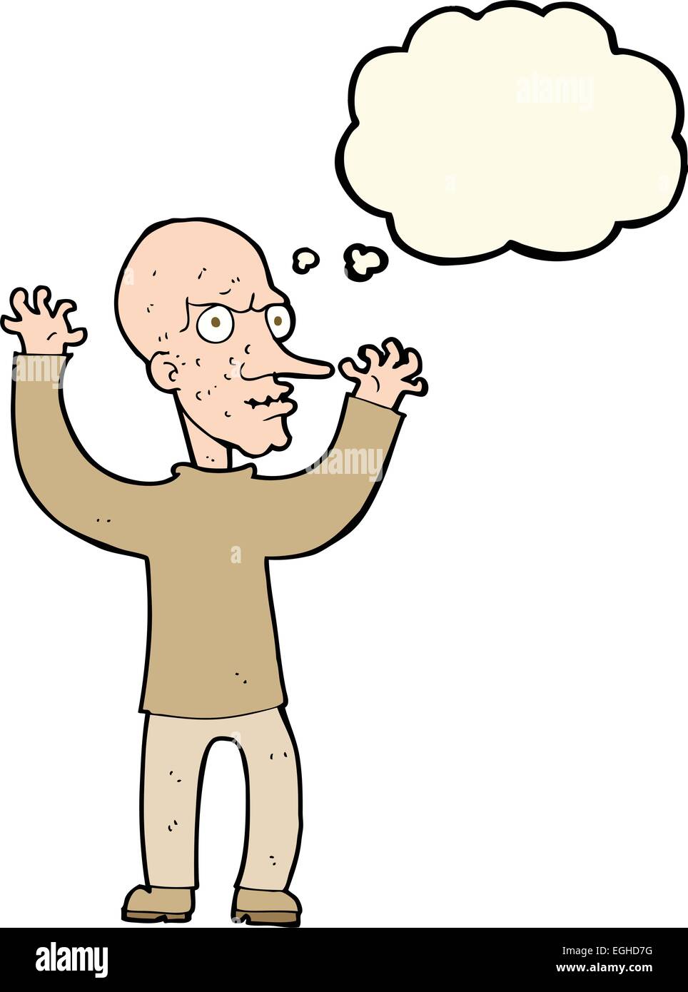 cartoon mean man with thought bubble Stock Vector Image & Art - Alamy