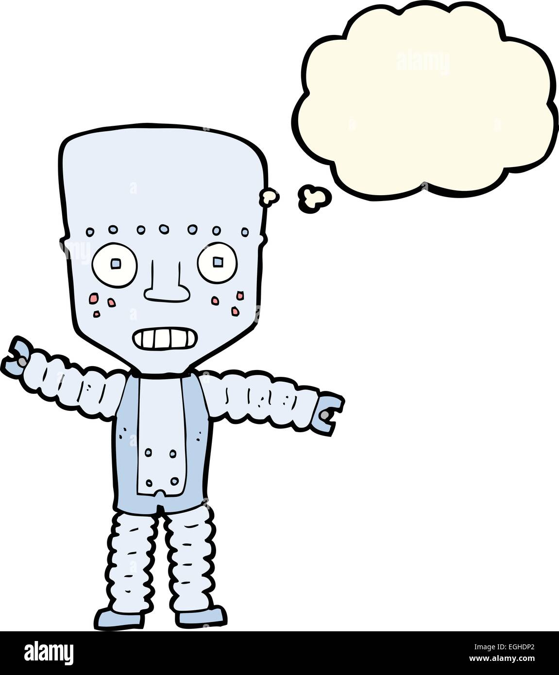 cartoon robot with thought bubble Stock Vector Image & Art - Alamy