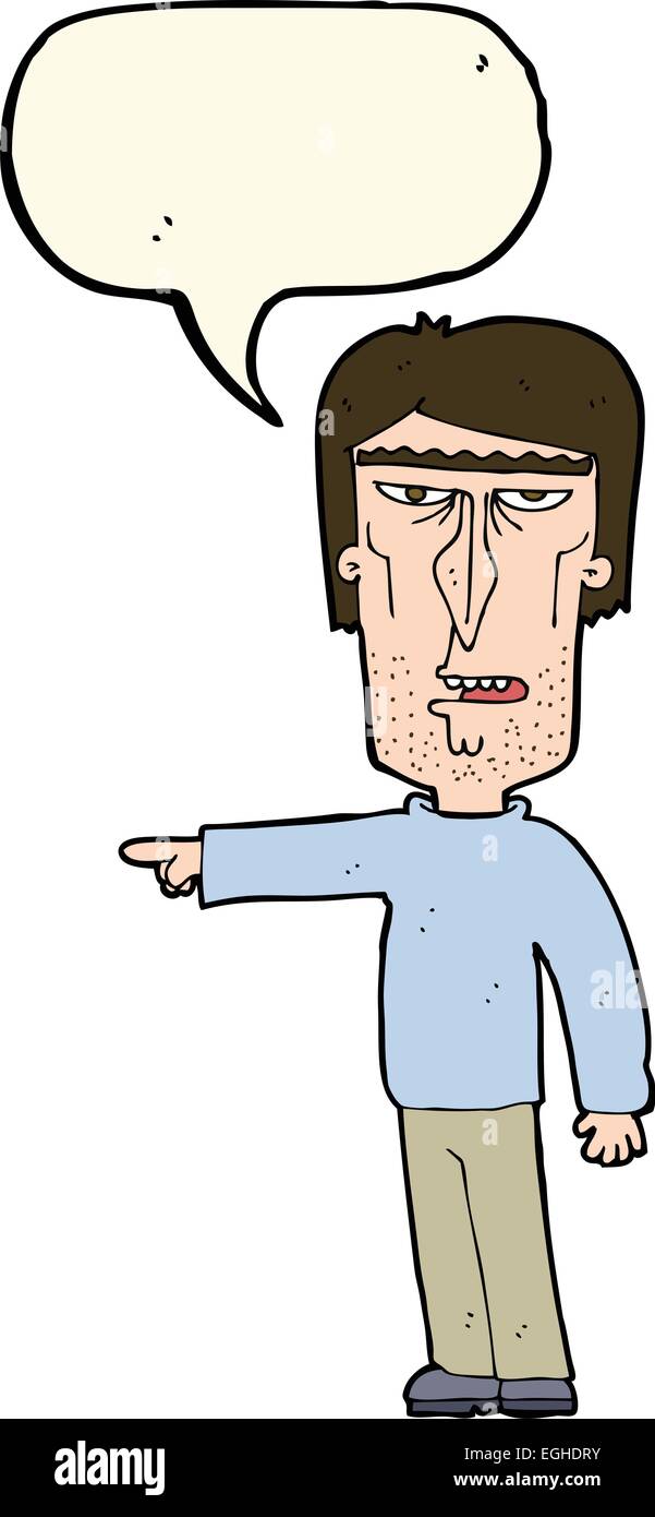 cartoon pointing man with speech bubble Stock Vector Image & Art - Alamy