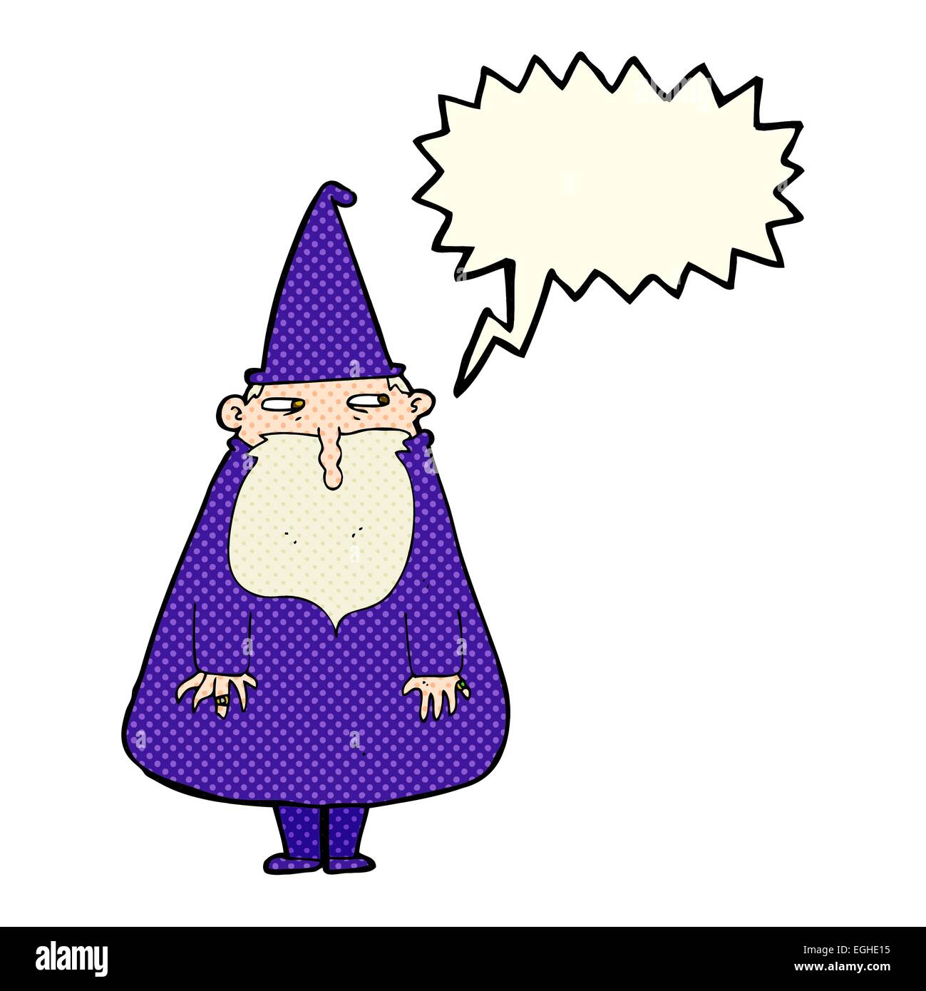 cartoon wizard with speech bubble Stock Vector Image & Art - Alamy
