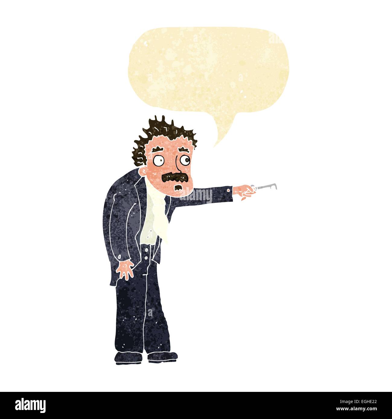 cartoon man trembling with key unlocking with speech bubble Stock ...