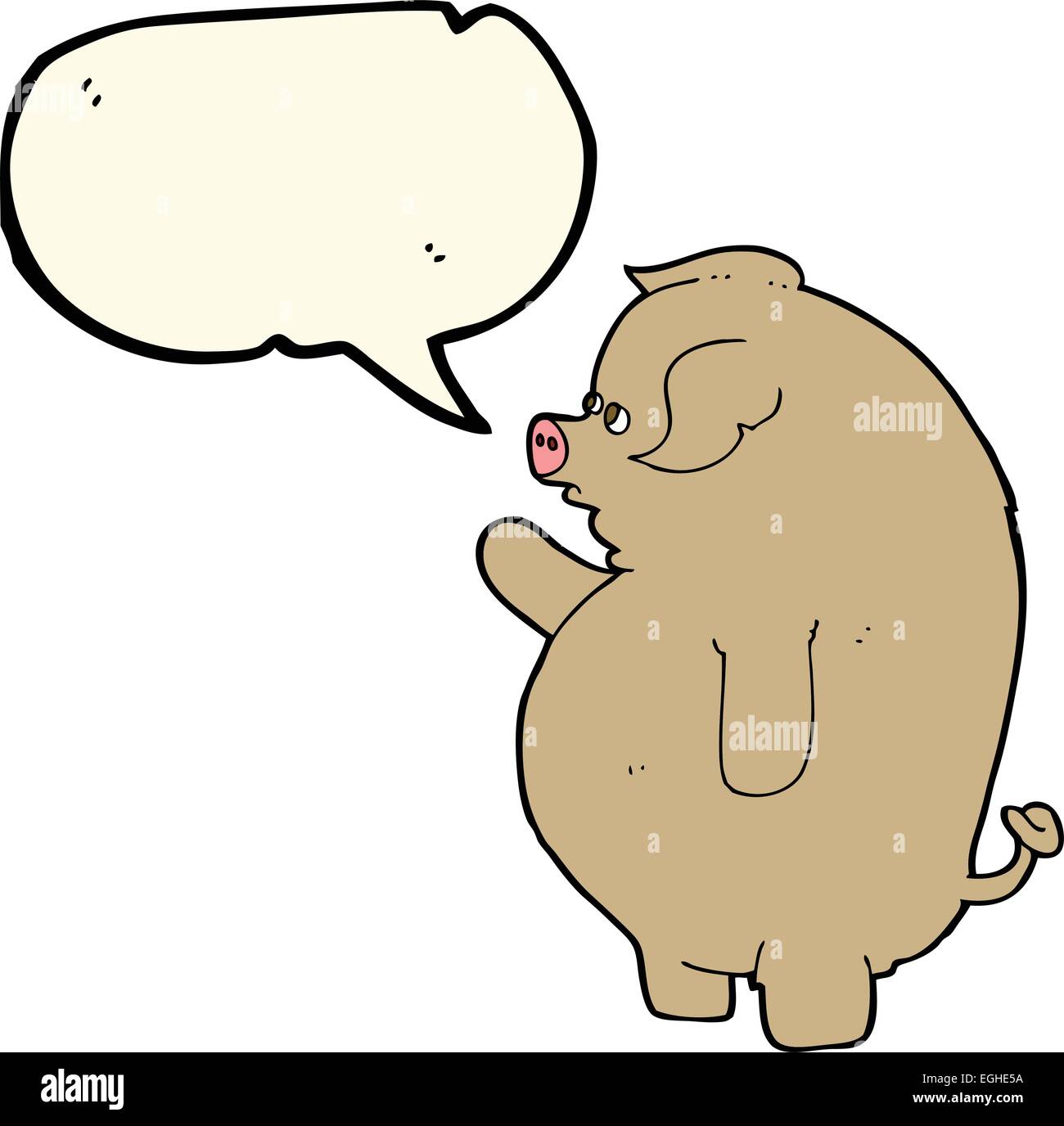 cartoon fat pig with speech bubble Stock Vector Image & Art - Alamy