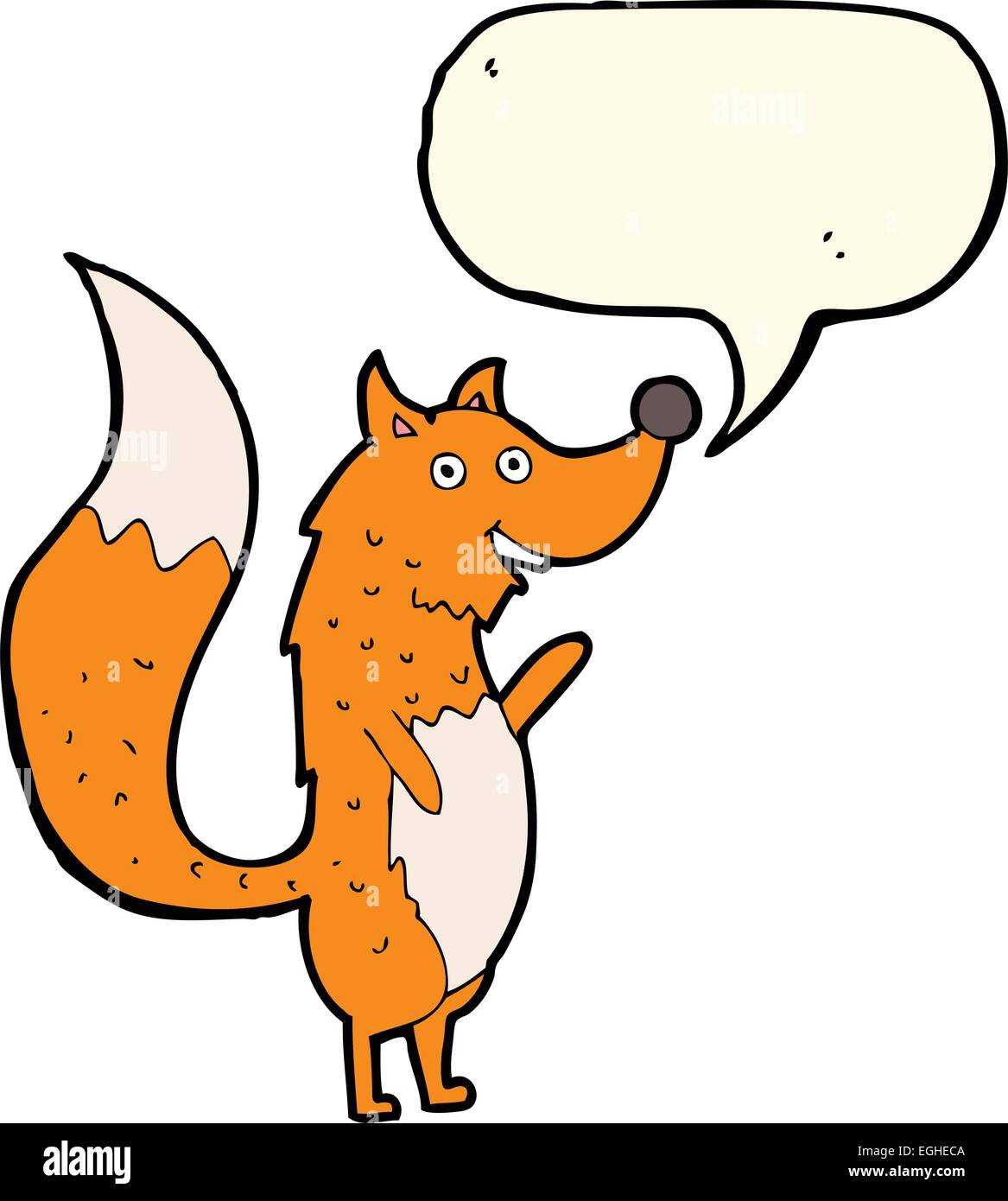 cartoon waving fox with speech bubble Stock Vector Image & Art - Alamy