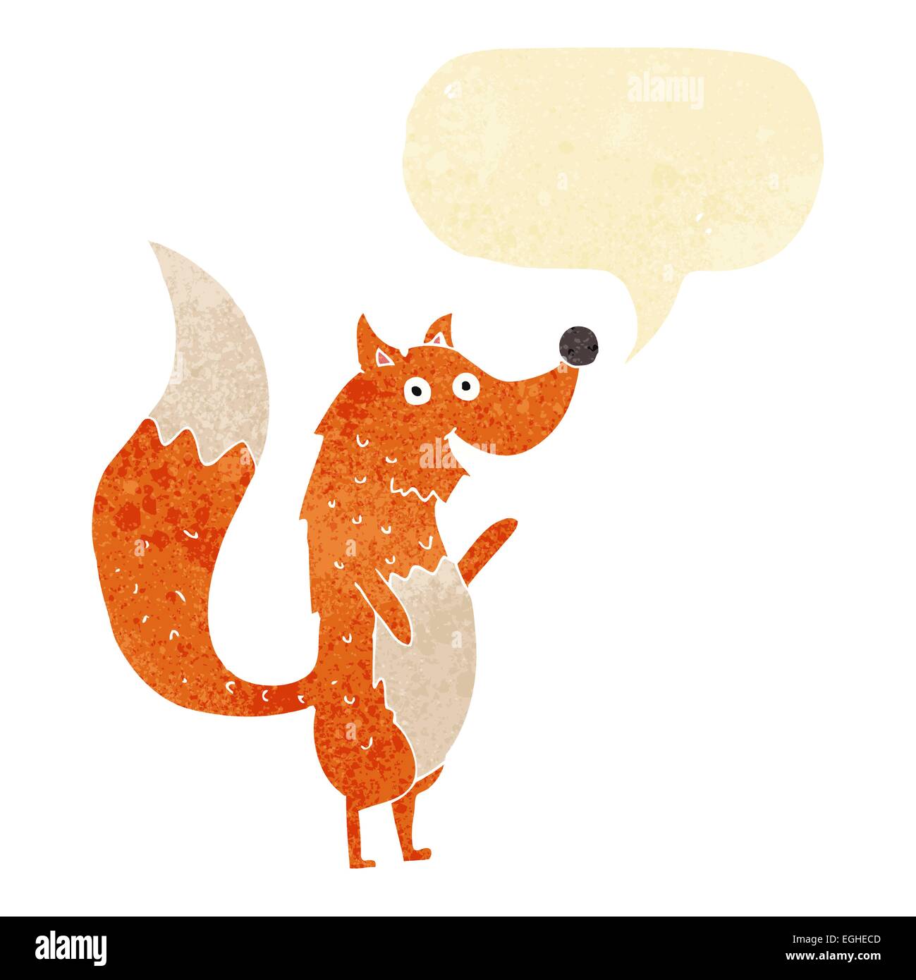 cartoon waving fox with speech bubble Stock Vector Image & Art - Alamy