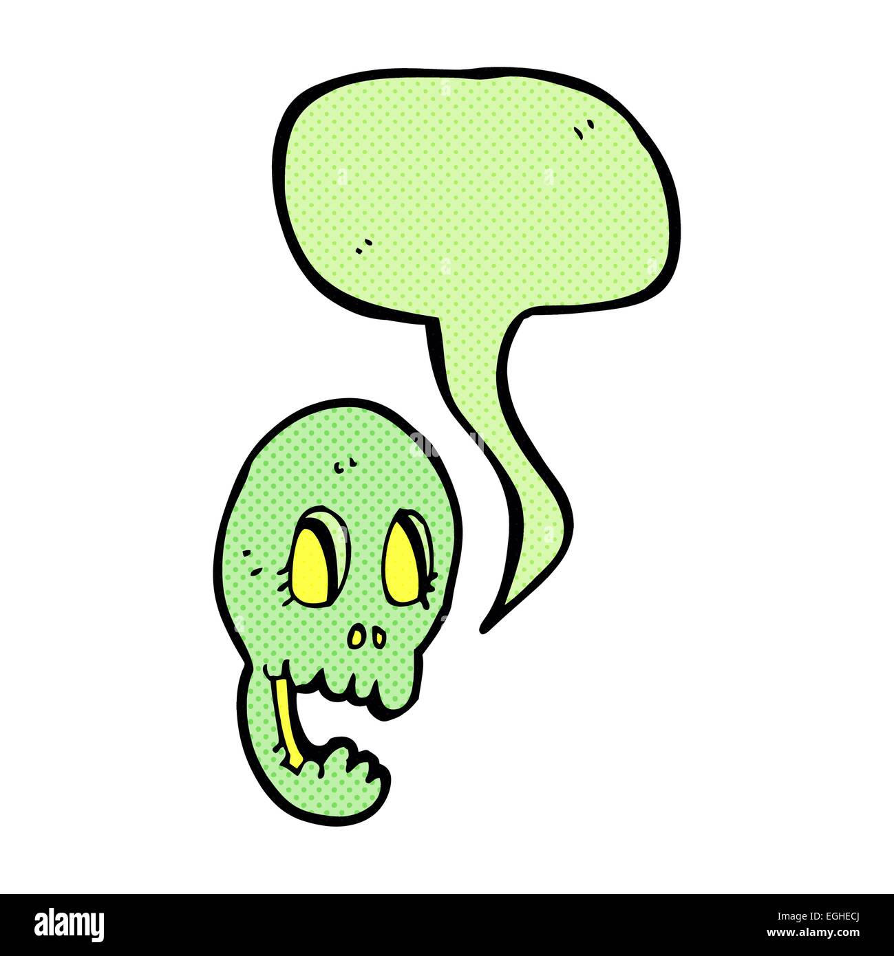 funny cartoon skull with speech bubble Stock Vector Image & Art - Alamy