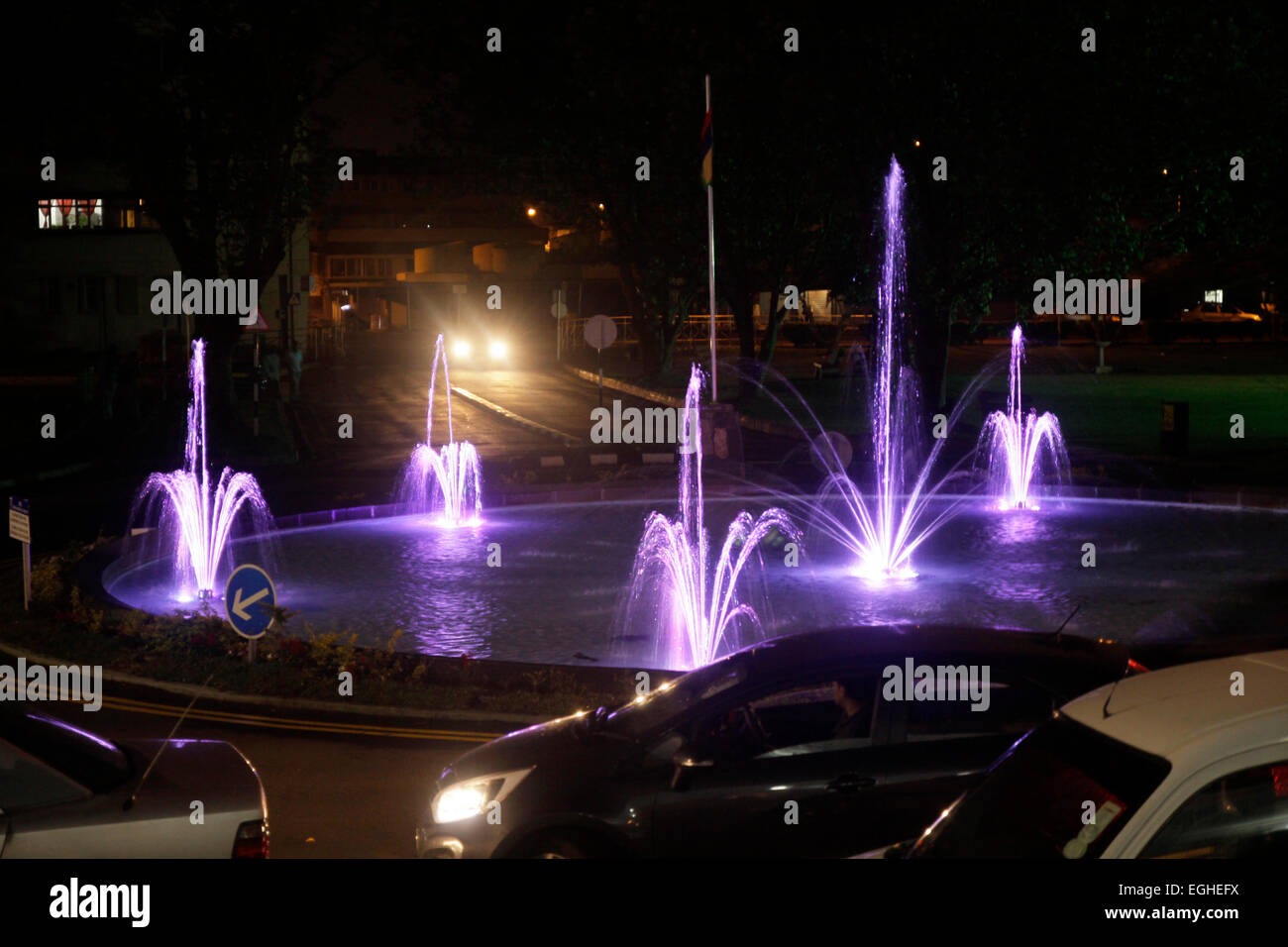 Curepipe central region in Mauritius, by night Stock Photo - Alamy