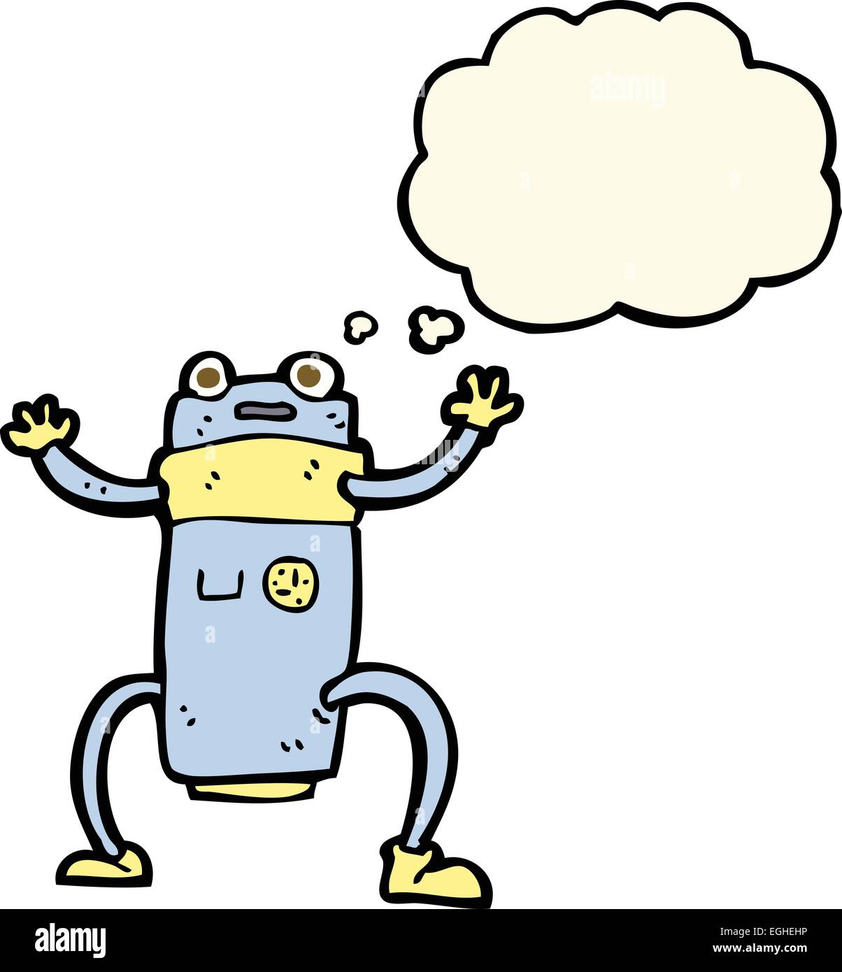 cartoon robot with thought bubble Stock Vector Image & Art - Alamy