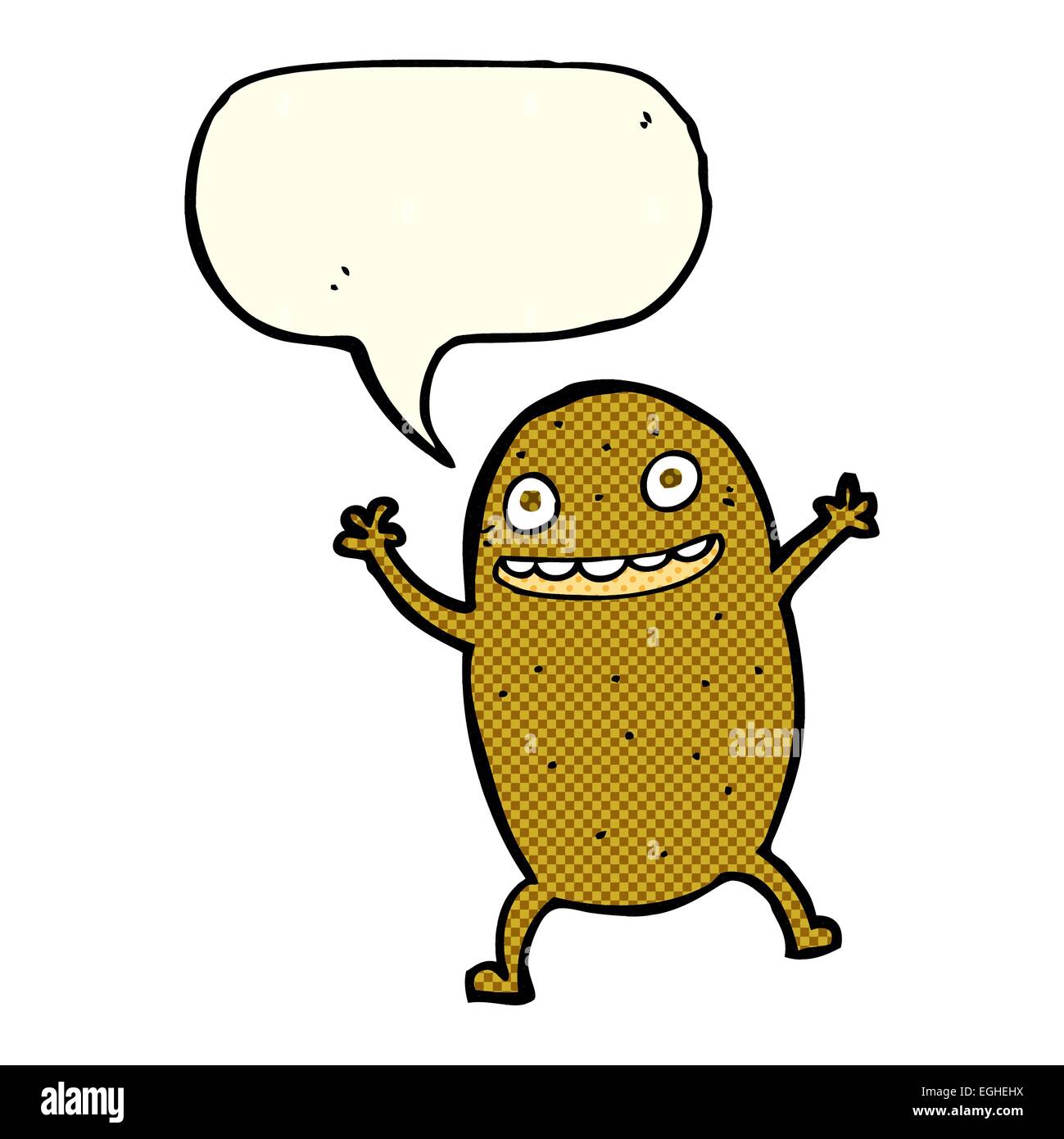 cartoon happy potato with speech bubble Stock Vector Image & Art - Alamy