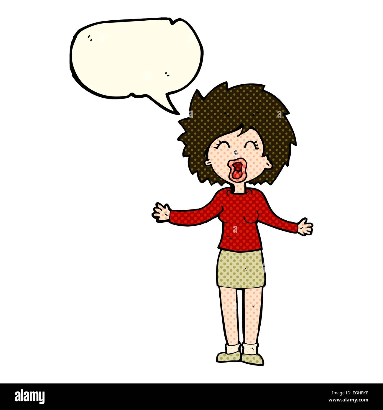 cartoon loud woman with speech bubble Stock Vector Image & Art - Alamy