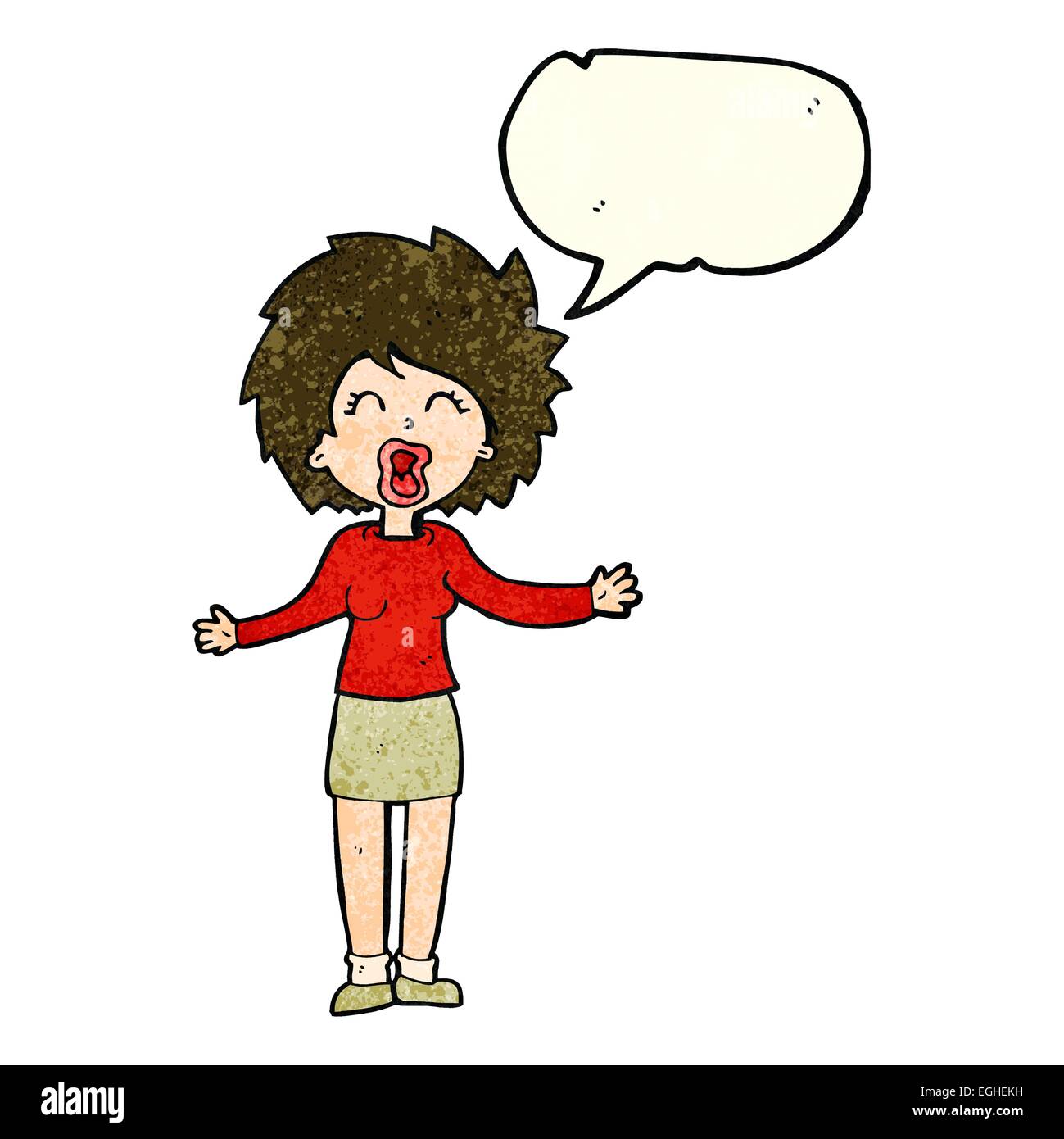cartoon loud woman with speech bubble Stock Vector Image & Art - Alamy