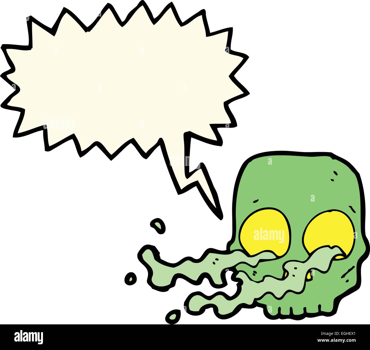cartoon gross skull with speech bubble Stock Vector Image & Art - Alamy