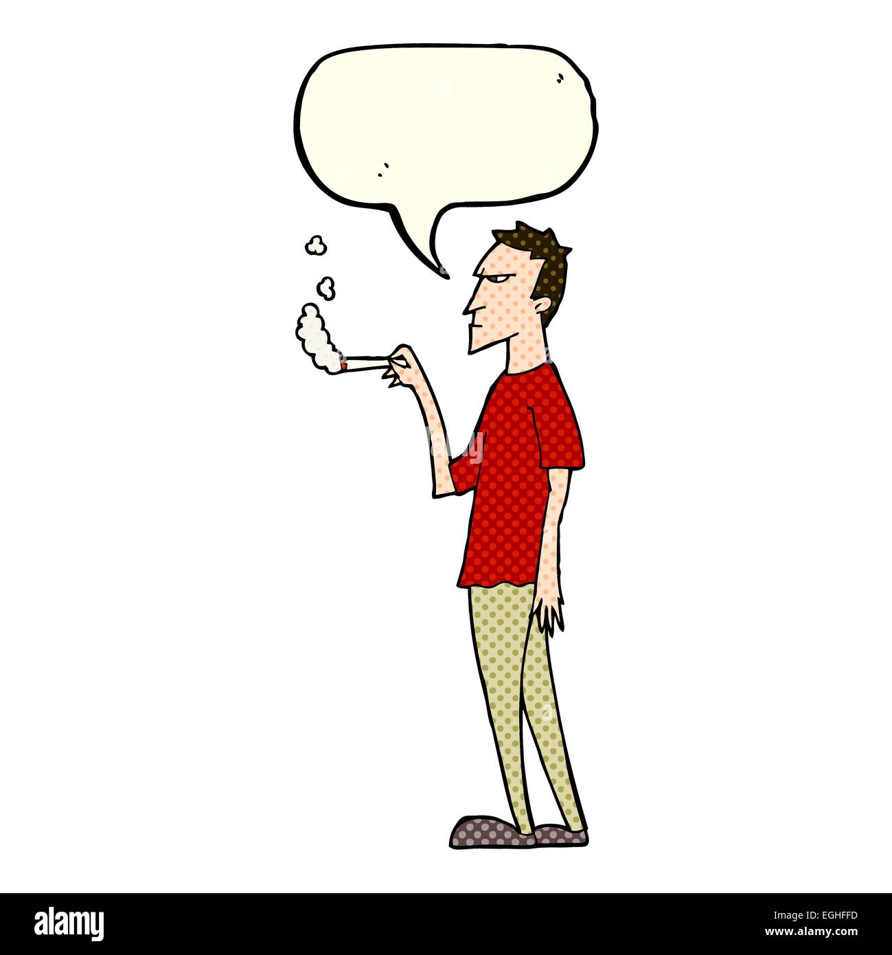 cartoon annoyed smoker with speech bubble Stock Vector Image & Art - Alamy