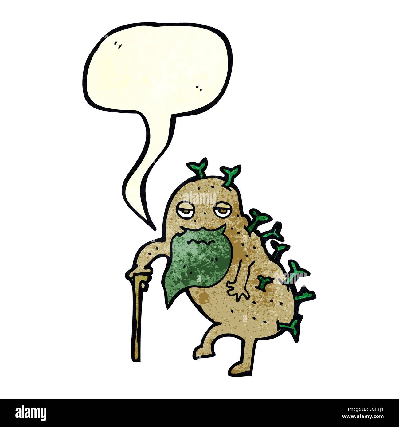 cartoon old potato with speech bubble Stock Vector Image & Art - Alamy