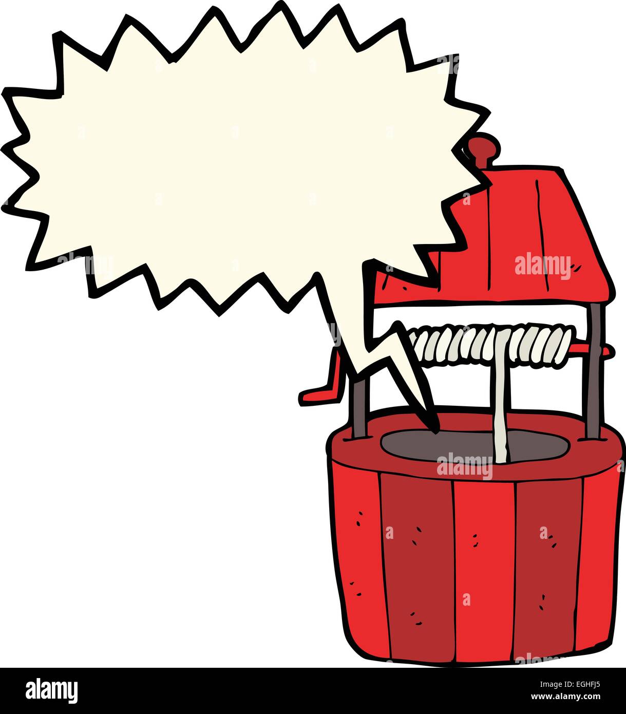 cartoon wishing well with speech bubble Stock Vector Image & Art - Alamy