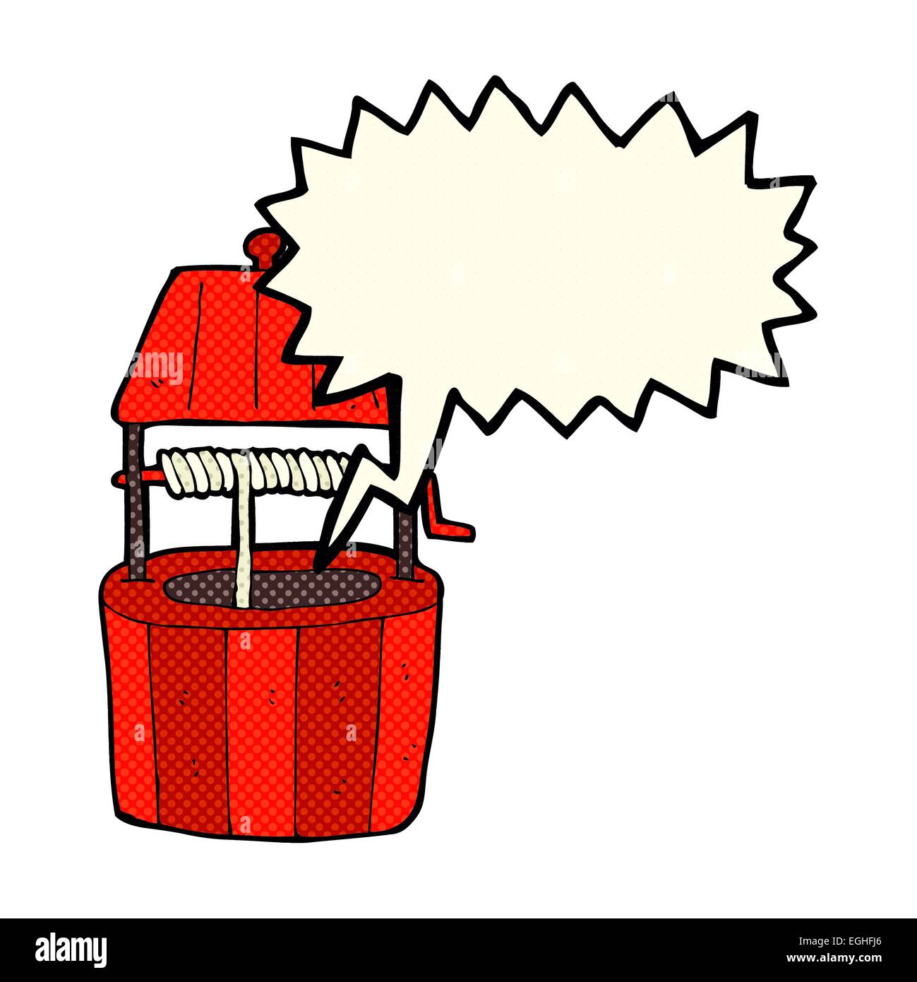 cartoon wishing well with speech bubble Stock Vector Image & Art - Alamy