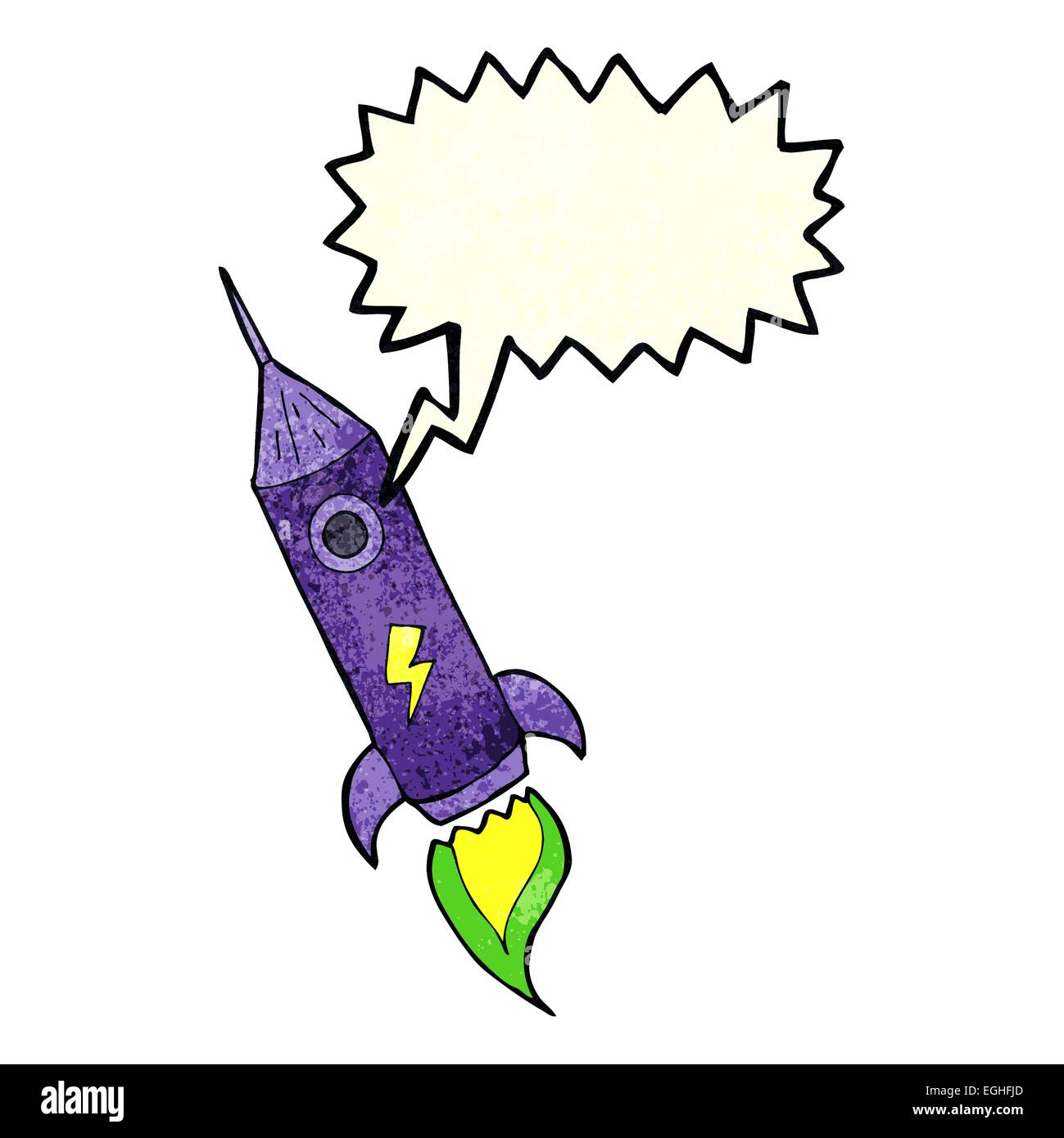 cartoon space rocket with speech bubble Stock Vector Image & Art - Alamy