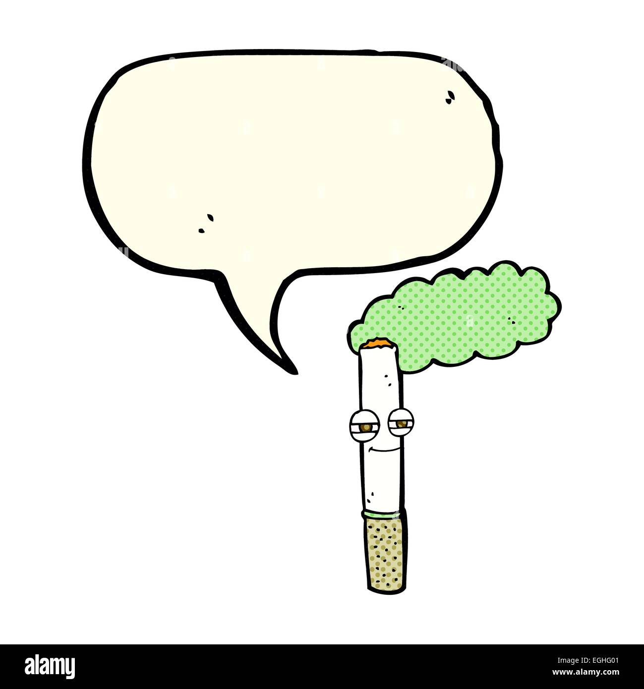 cartoon happy cigarette with speech bubble Stock Vector Image & Art - Alamy
