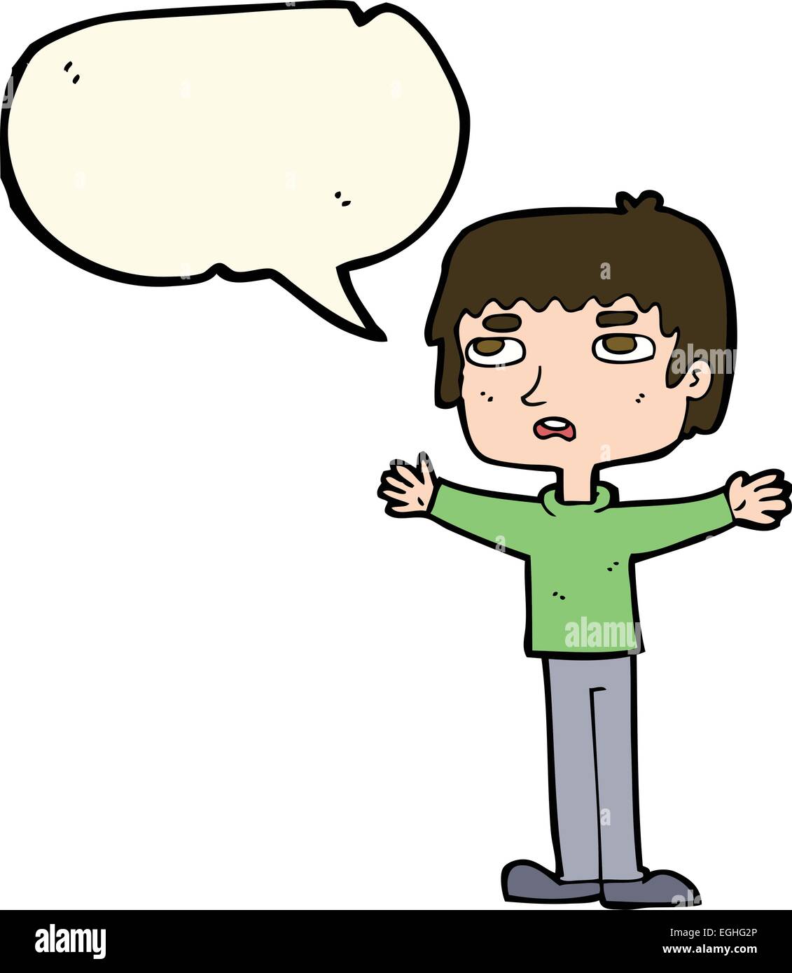 cartoon nervous man with speech bubble Stock Vector Image & Art - Alamy